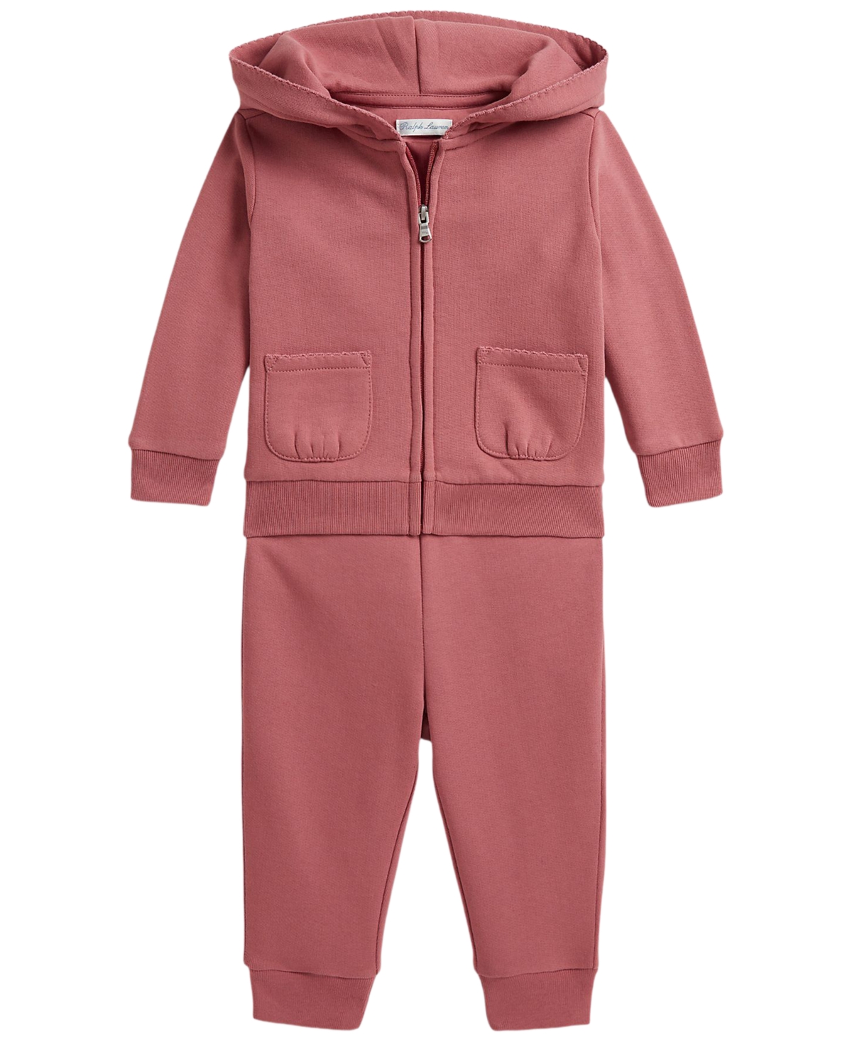 Click here for Polo Ralph Lauren Baby Girls Picot-Trim Fleece Hoo... prices