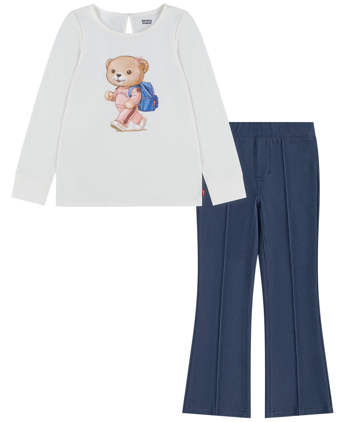 Click here for Levis Girls 4-6X Bear T-Shirt and Flared Pants  2-... prices