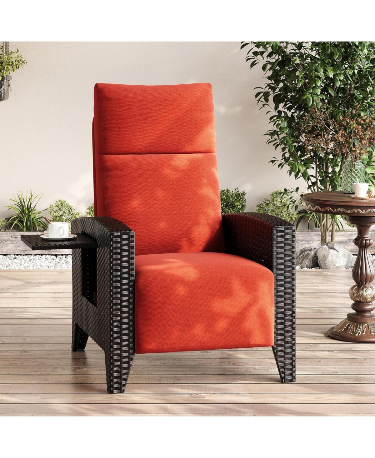 Click here for gaomon Outdoor Wicker Adjustable Recliner Chair wi... prices
