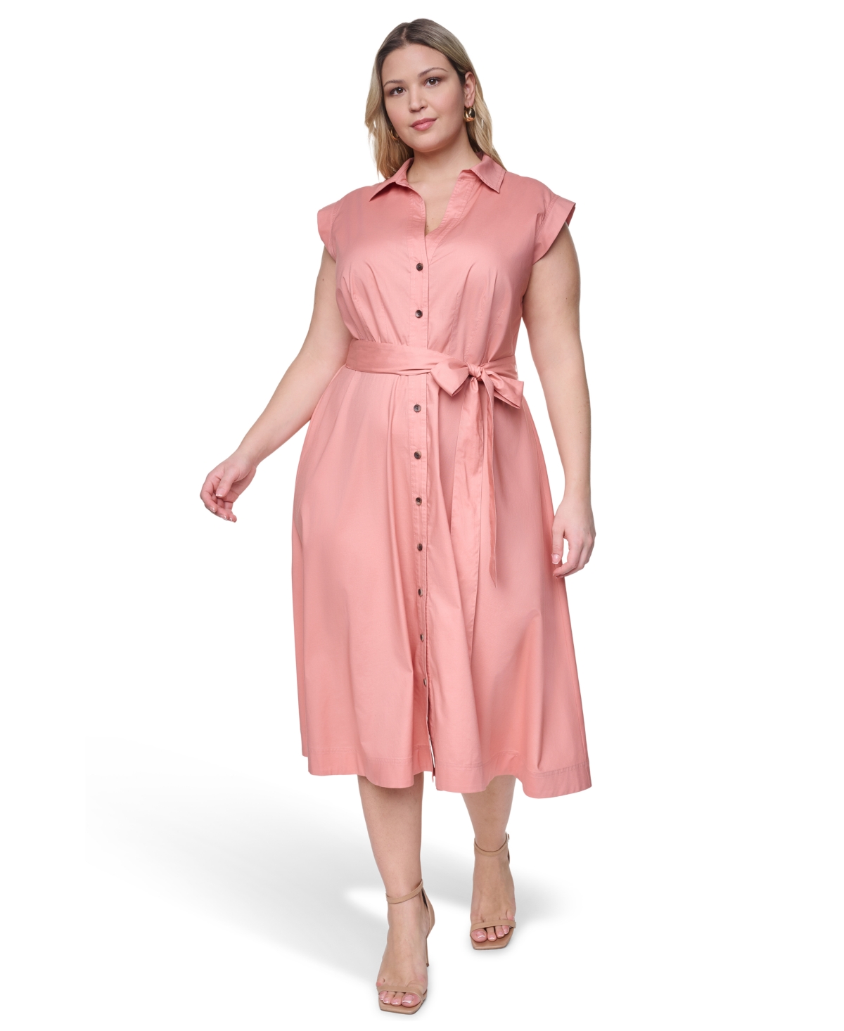 Click here for Calvin Klein Plus Size Cotton-Blend Collared V-Nec... prices
