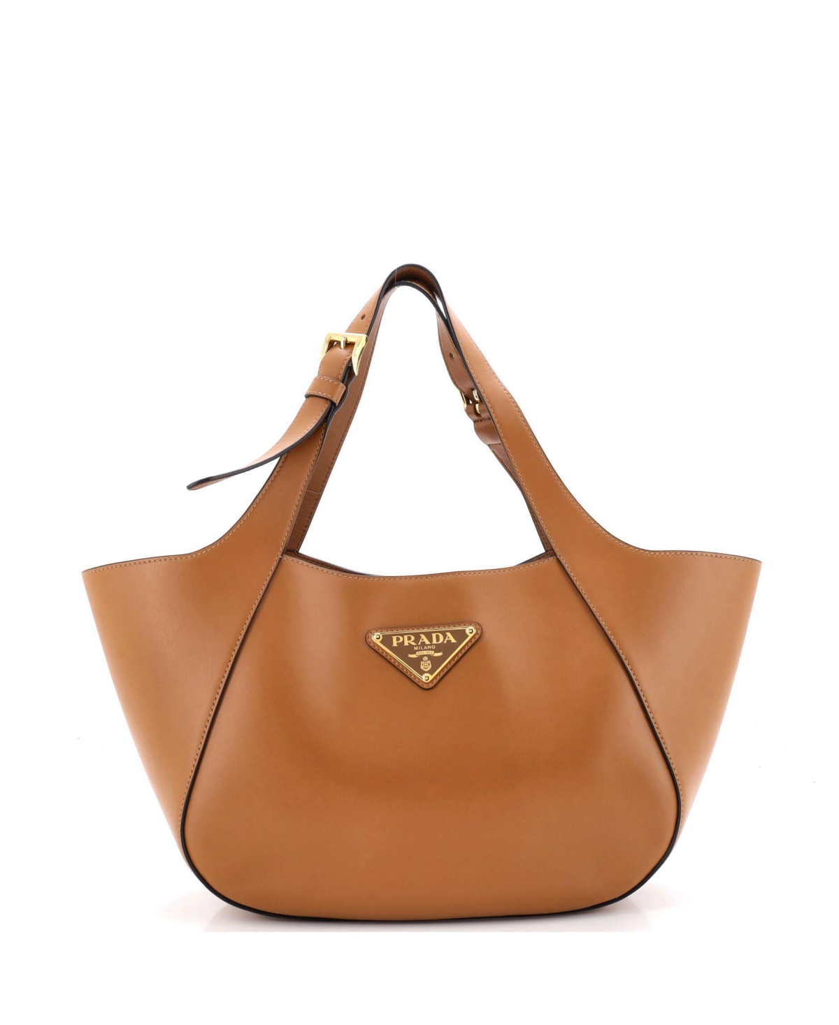 Click here for Pre-Owned Prada Medium Triangle Logo Buckle Handle... prices