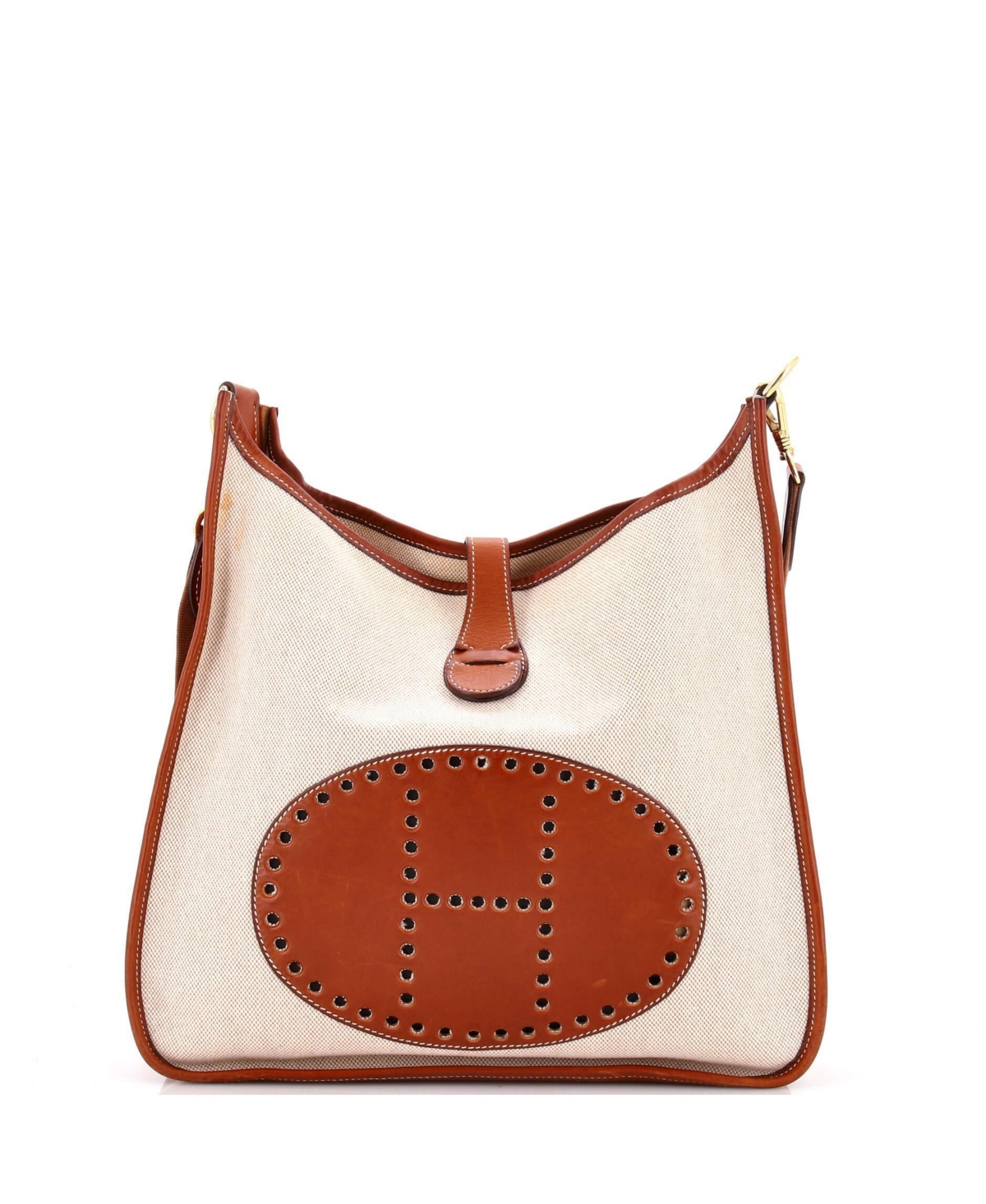 Click here for Pre-Owned HERMES Pm Evelyne Bag Gen I Toile and Le... prices