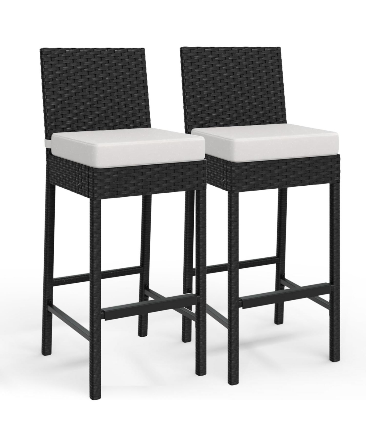 Click here for gaomon Modern Outdoor Wicker Bar Stools with Cushi... prices