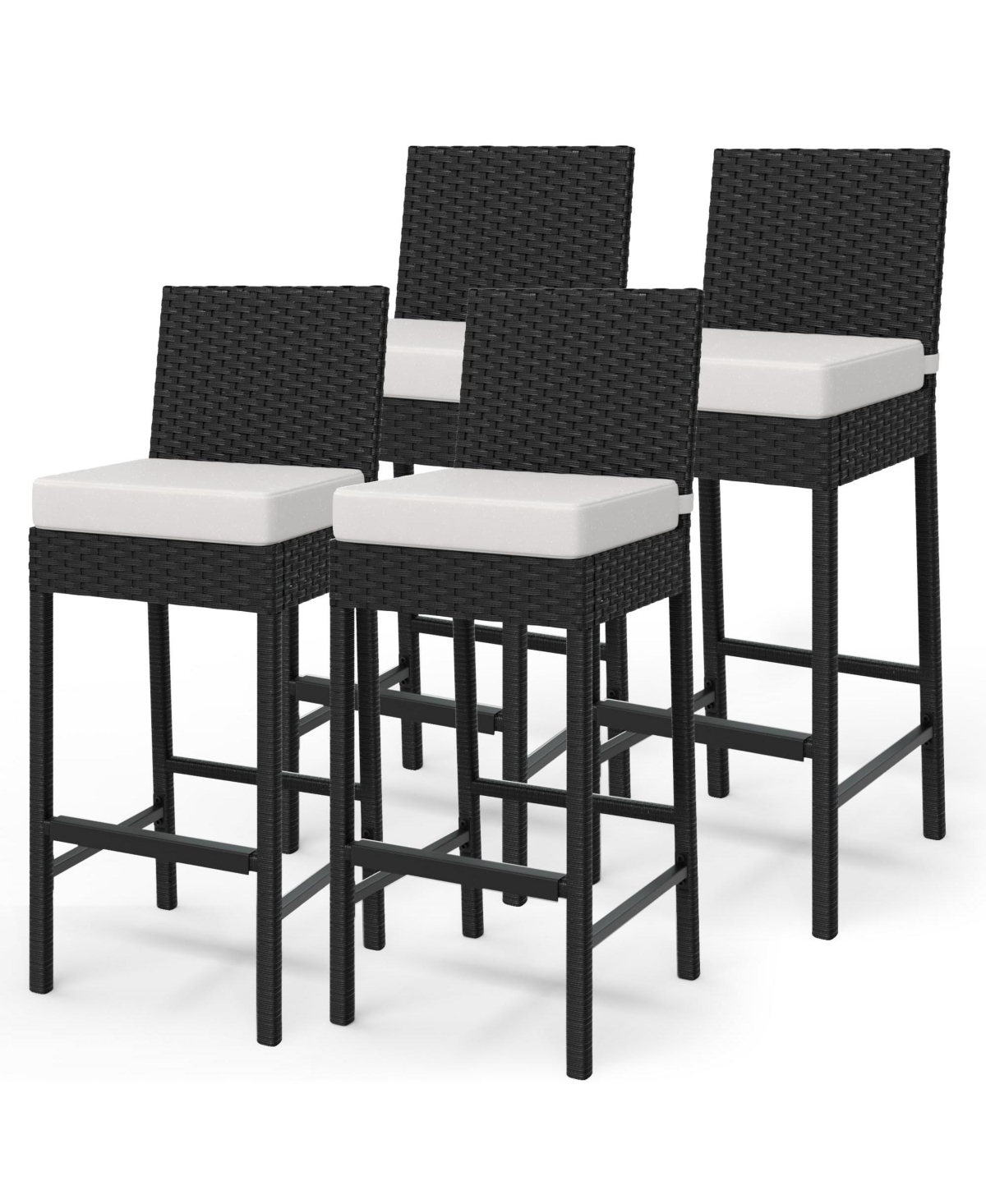 Click here for gaomon Modern Outdoor Wicker Bar Stools with Cushi... prices