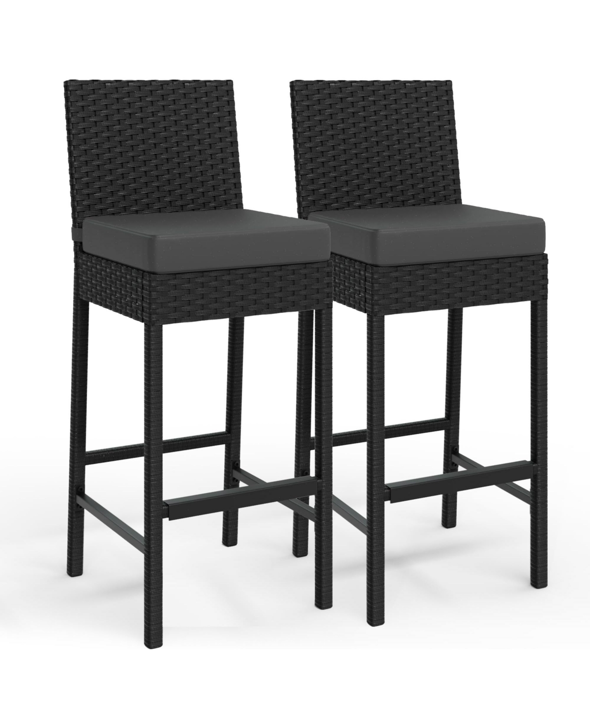Click here for gaomon Modern Outdoor Wicker Bar Stools with Cushi... prices