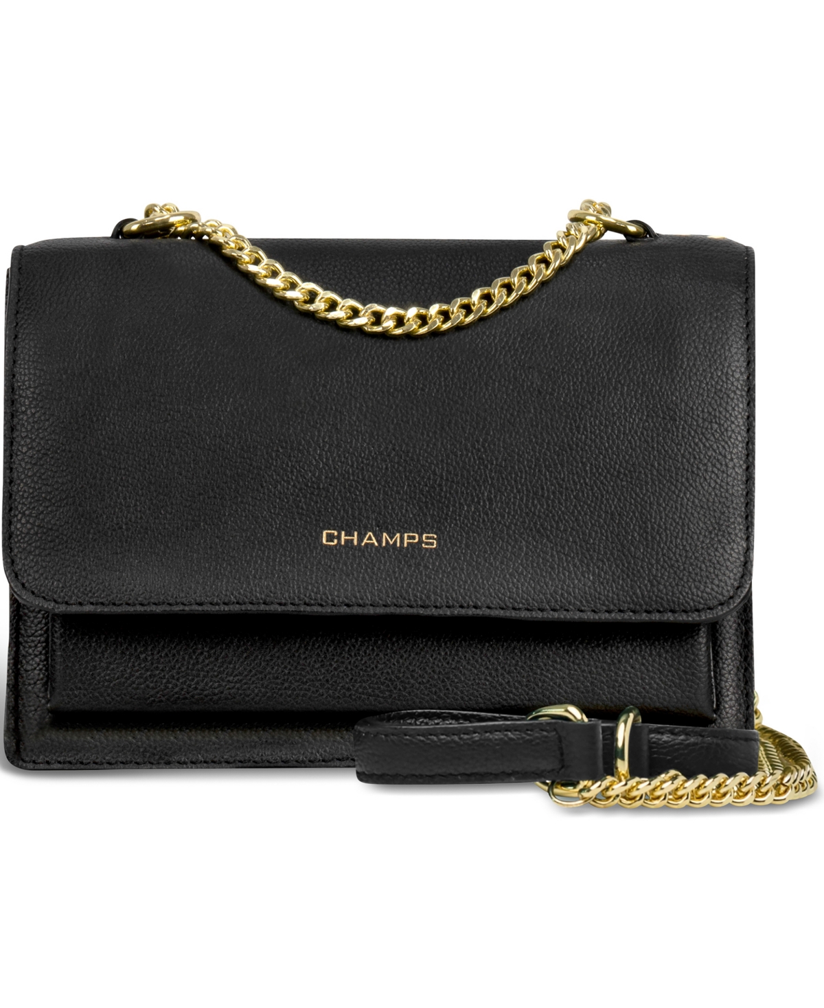 Click here for Champs Leather Travel Clutch Shoulder Bag - Black prices