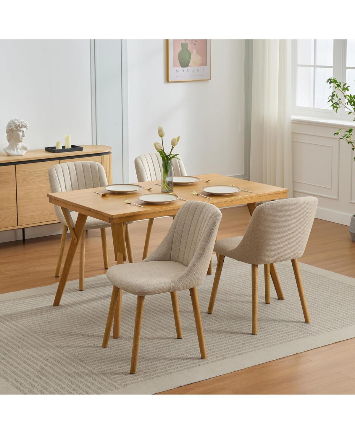 Click here for gaomon 4 Dining Chairs Modern Fabric Upholstered K... prices