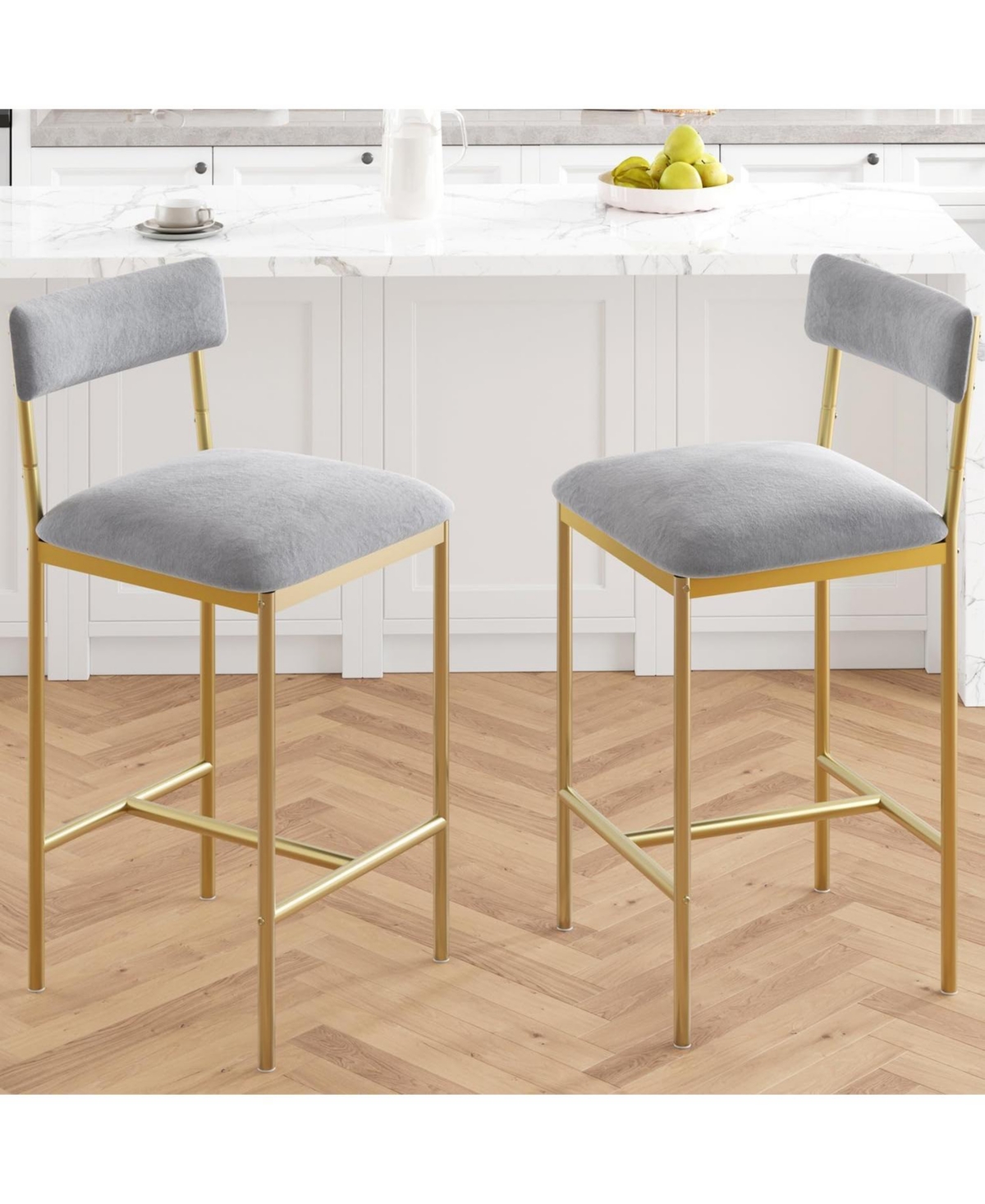 Click here for gaomon Bar Stools Set of 2 Upholstered Bar Chairs... prices