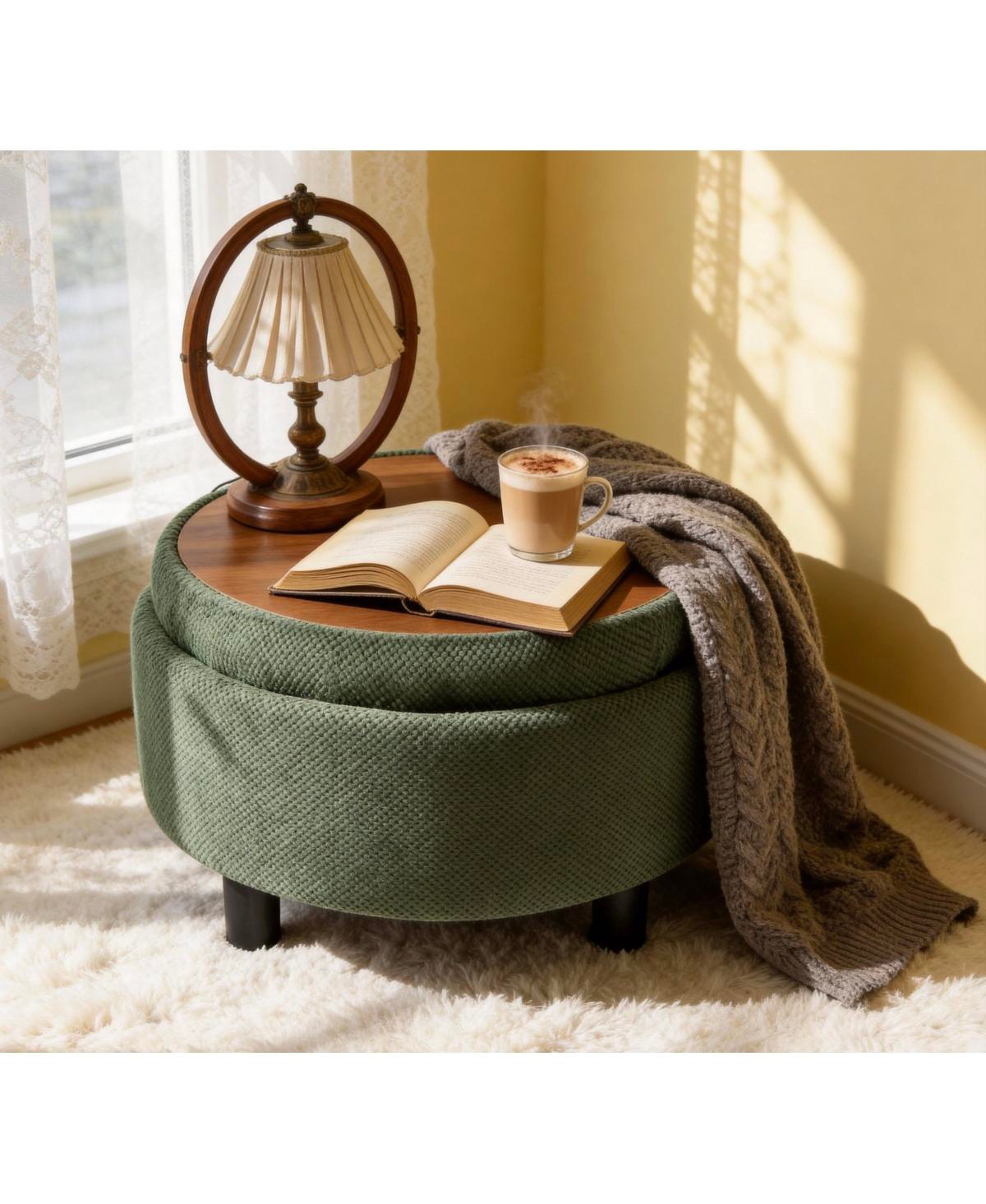Click here for Streamdale Furniture Round Storage Ottoman with Tr... prices
