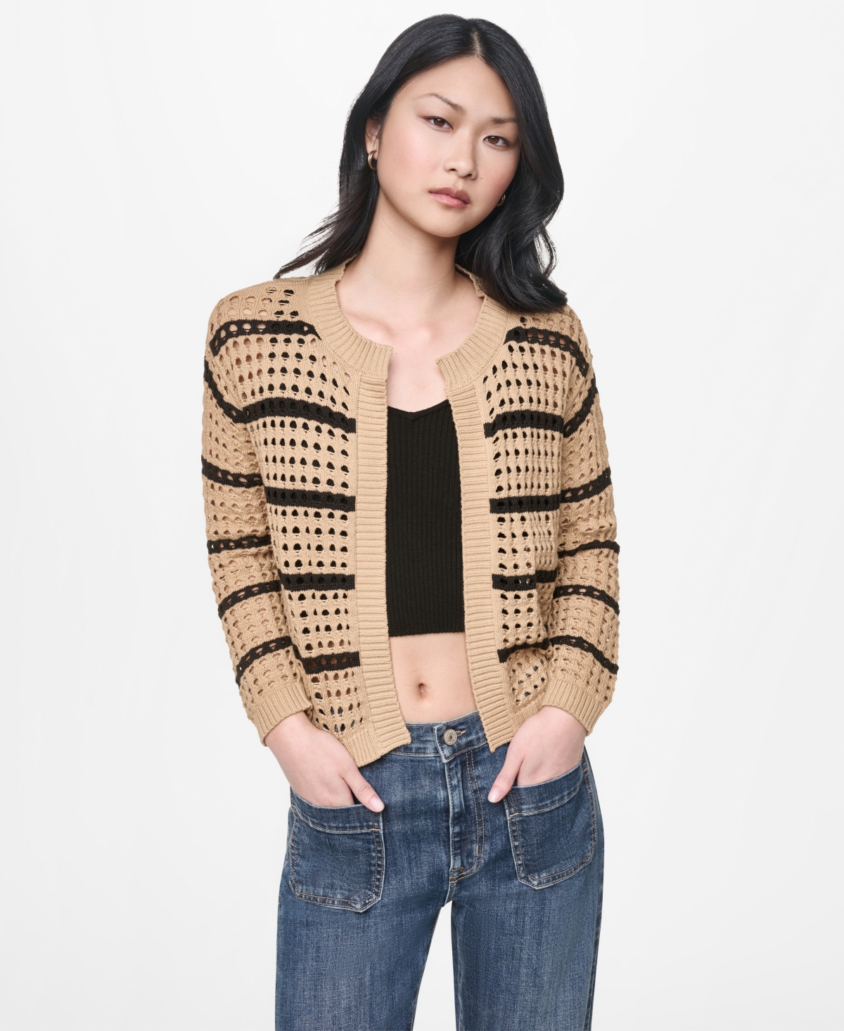 Click here for Dkny Jeans Womens Relaxed Fit Open-Front Cardigan... prices