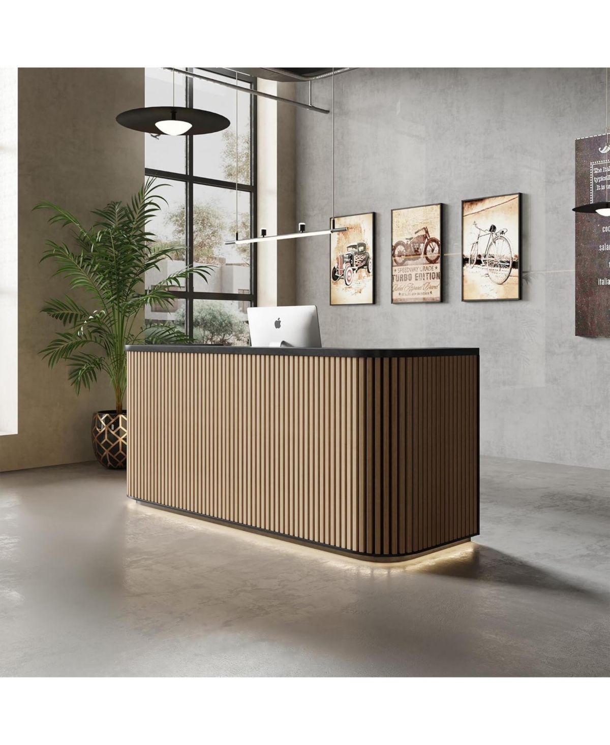 Click here for Logicfox 70.8in Curved Reception Desk  Mid Century... prices