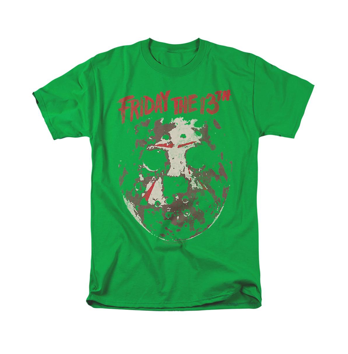 Click here for Friday The 13th Mens Rough Mask T Shirt - Kelly gr... prices
