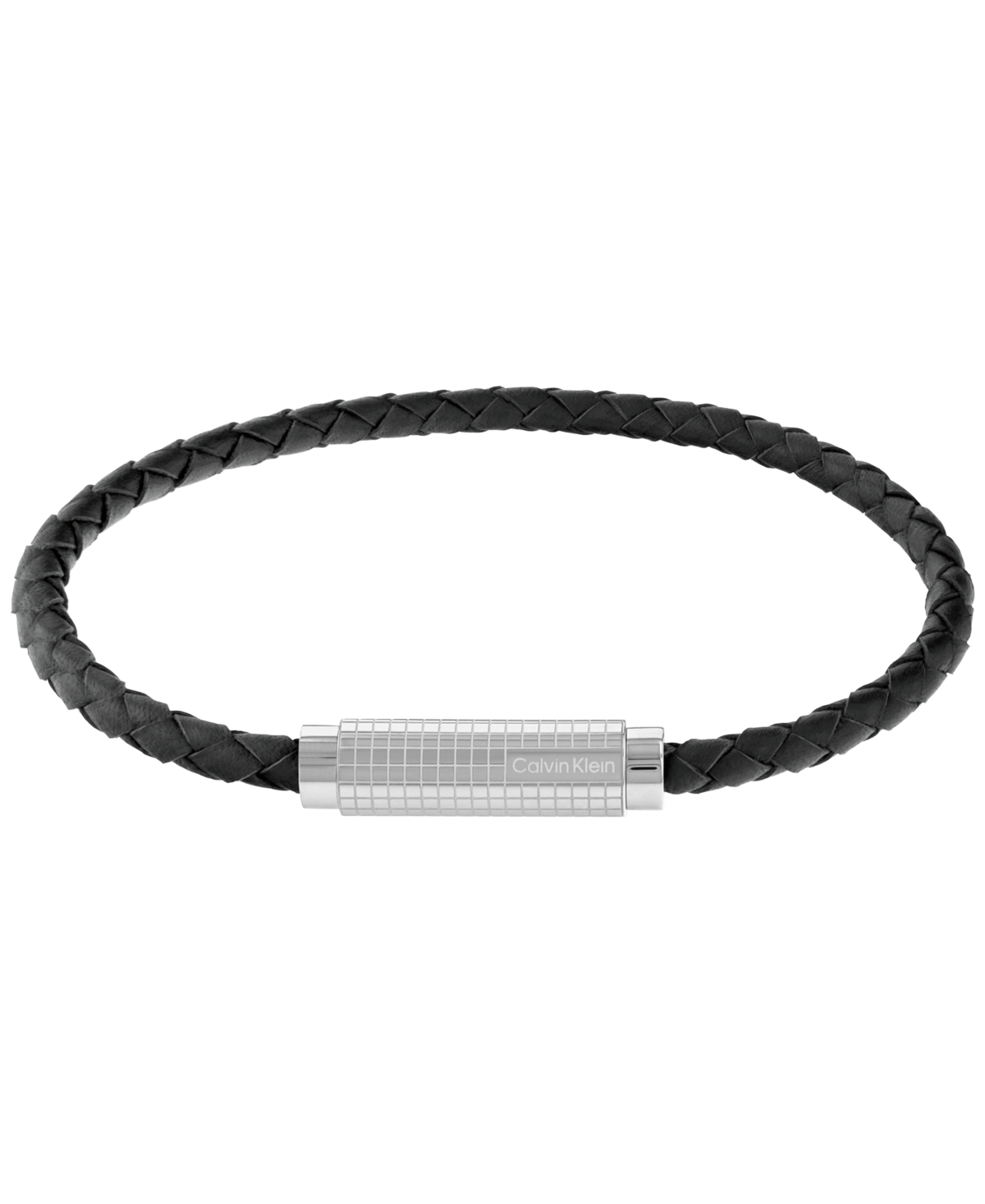 Click here for Calvin Klein Mens Modern Grid Leather Bracelet - B... prices