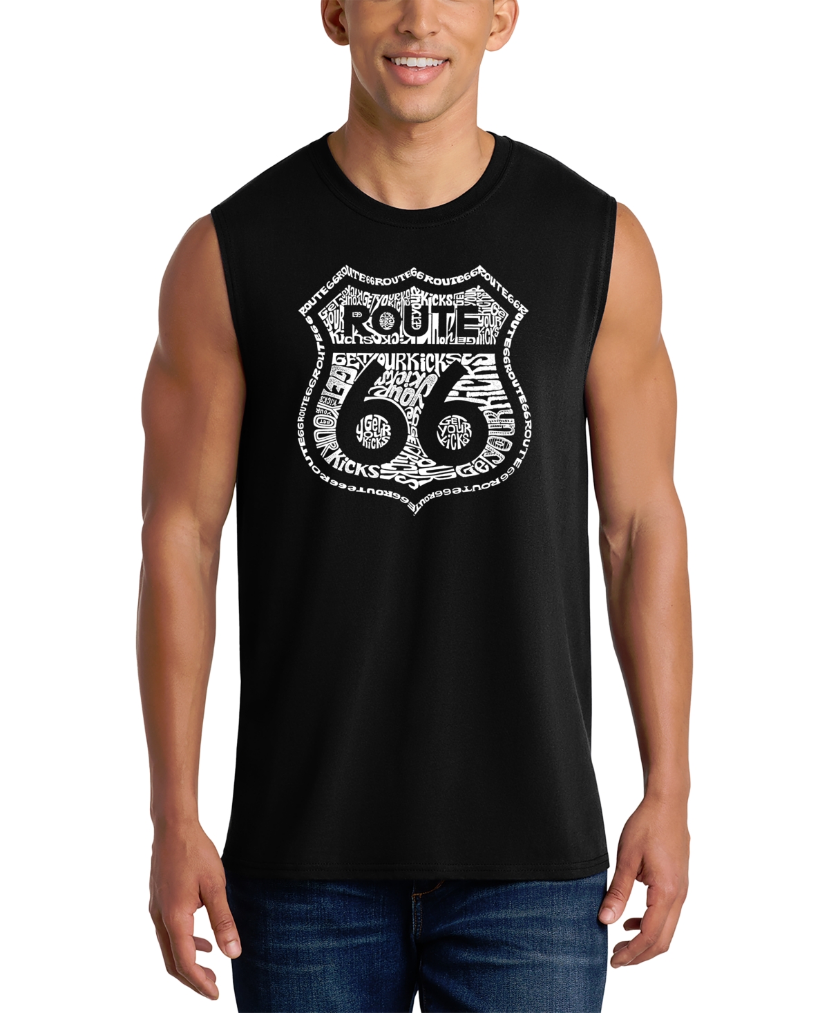 Click here for La Pop Art Mens Route 66 Vintage Highway Shield Wo... prices