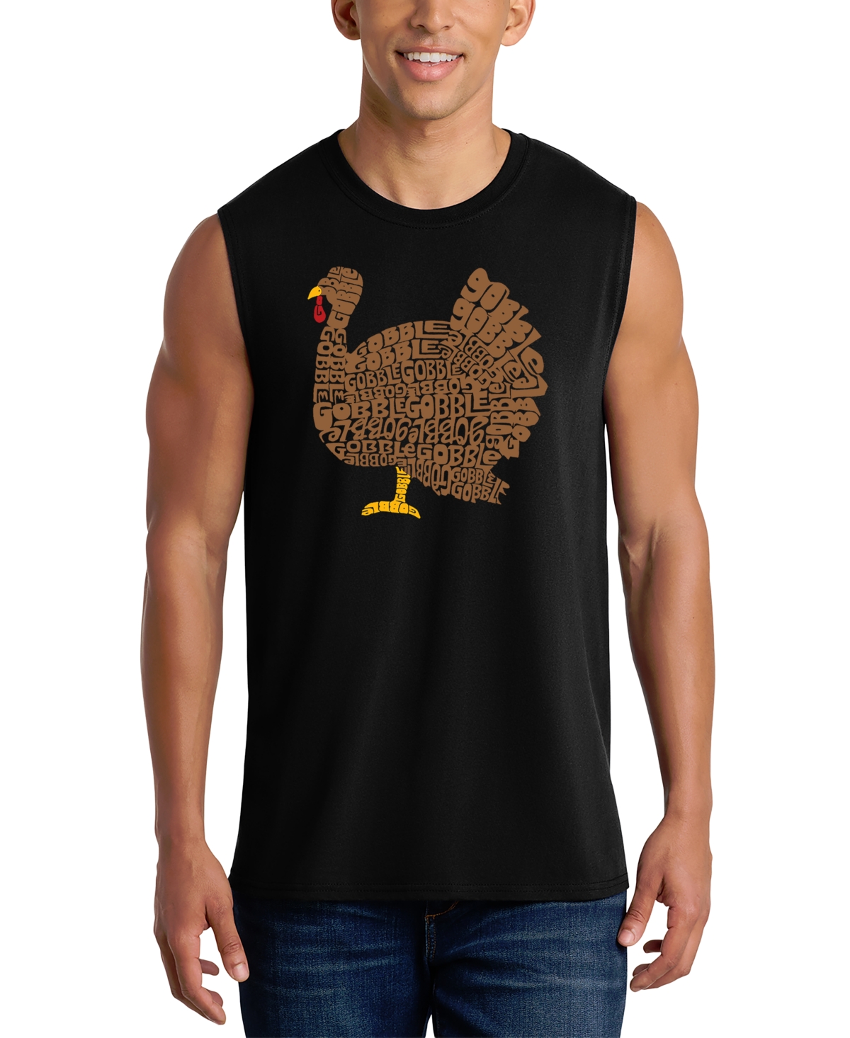 Click here for La Pop Art Mens Gobble Gobble Word Art Graphic Tan... prices