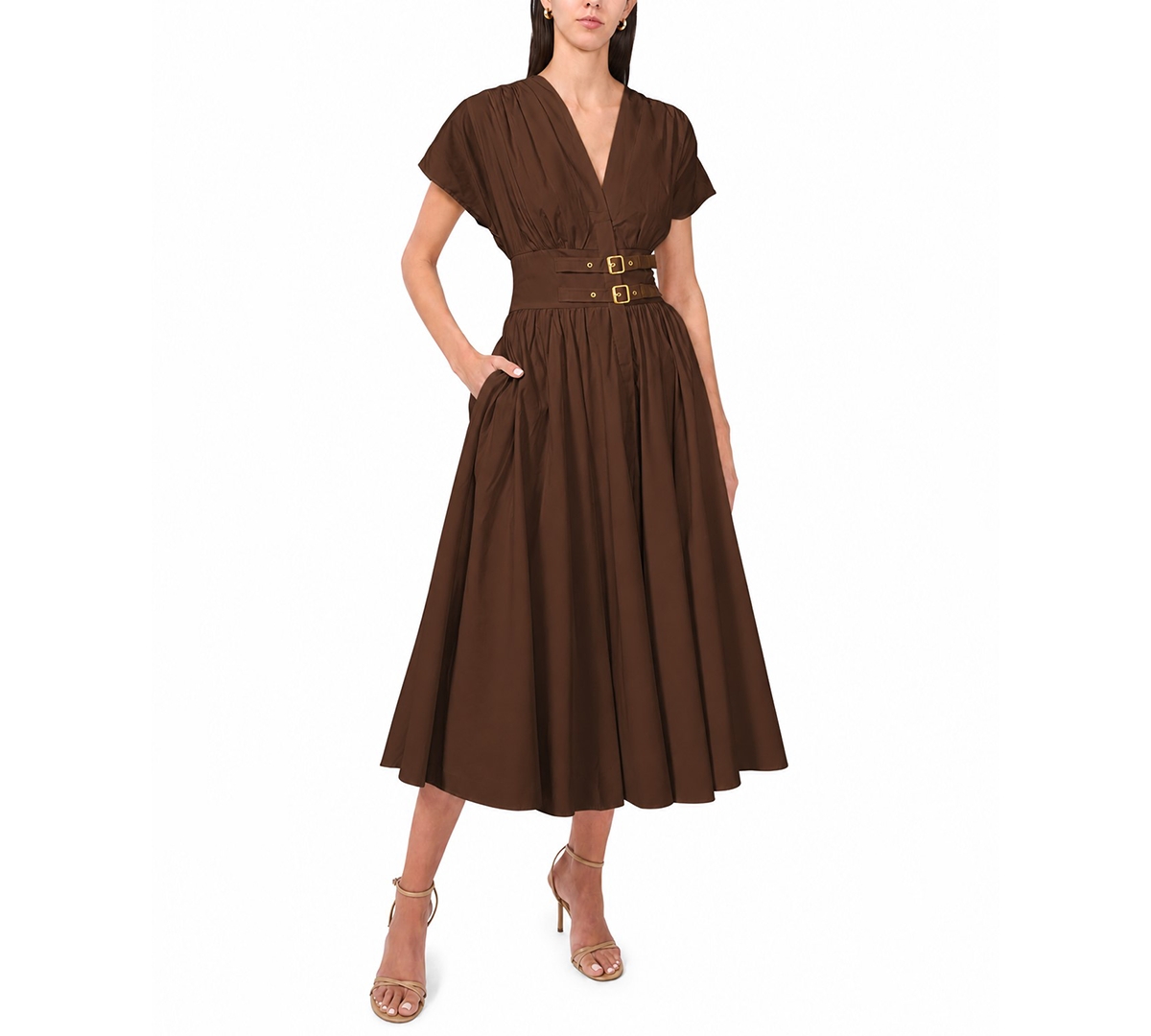 Click here for Parker Womens Noa V-Neck Dress - Chicory Coffee prices