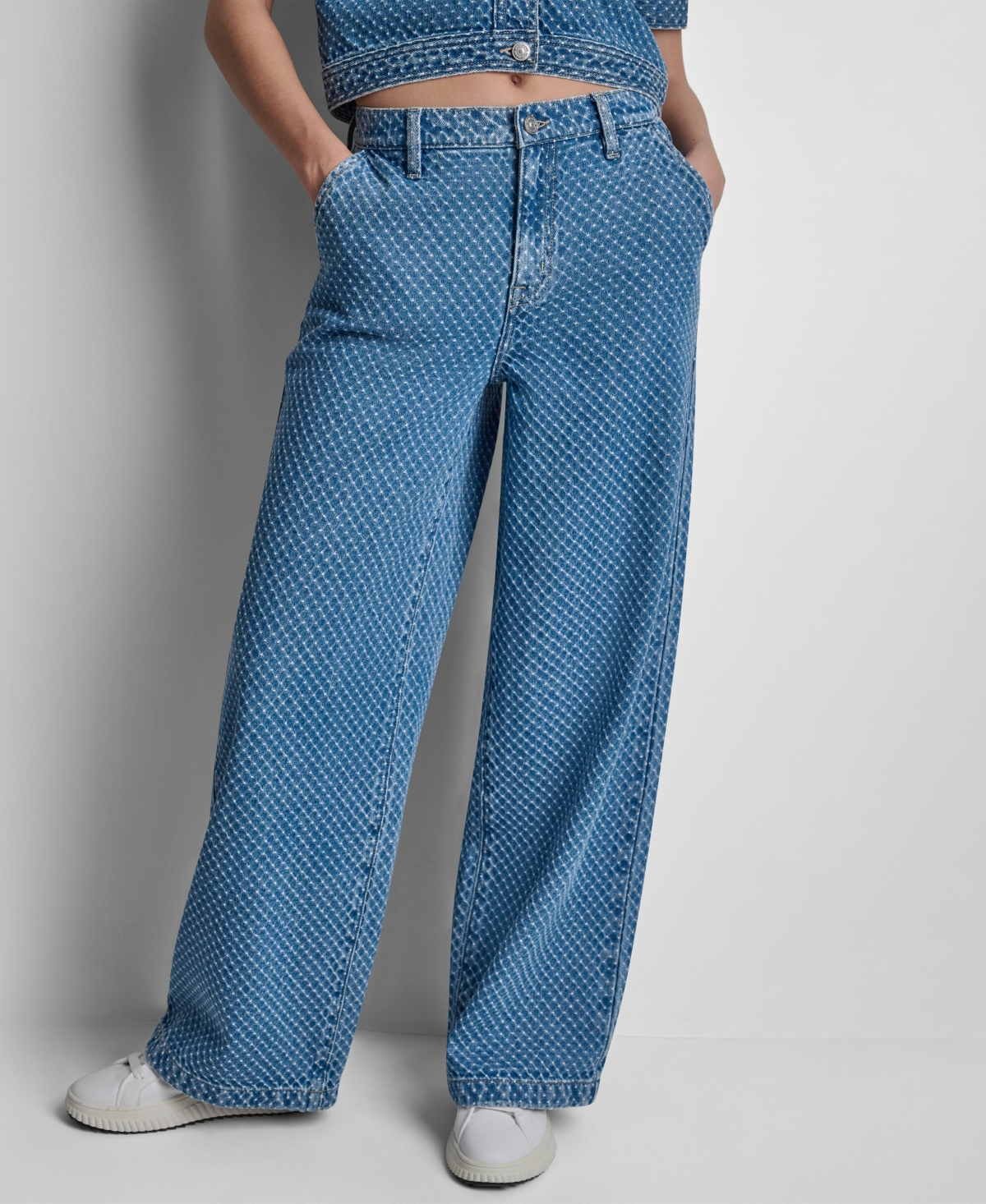 Click here for Dkny Jeans Womens Mid-Rise Wide-Leg Boucle Jeans -... prices