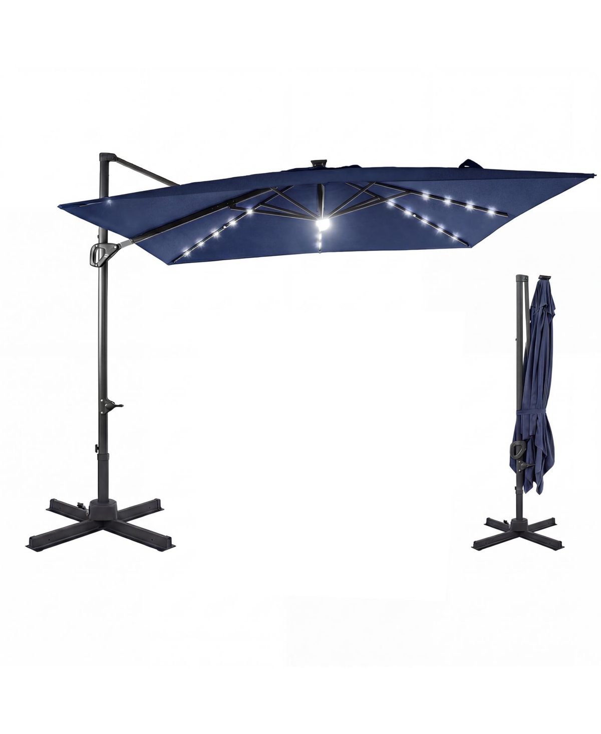 Click here for Gymax Cantilever Patio Umbrella With Solar Led Lig... prices