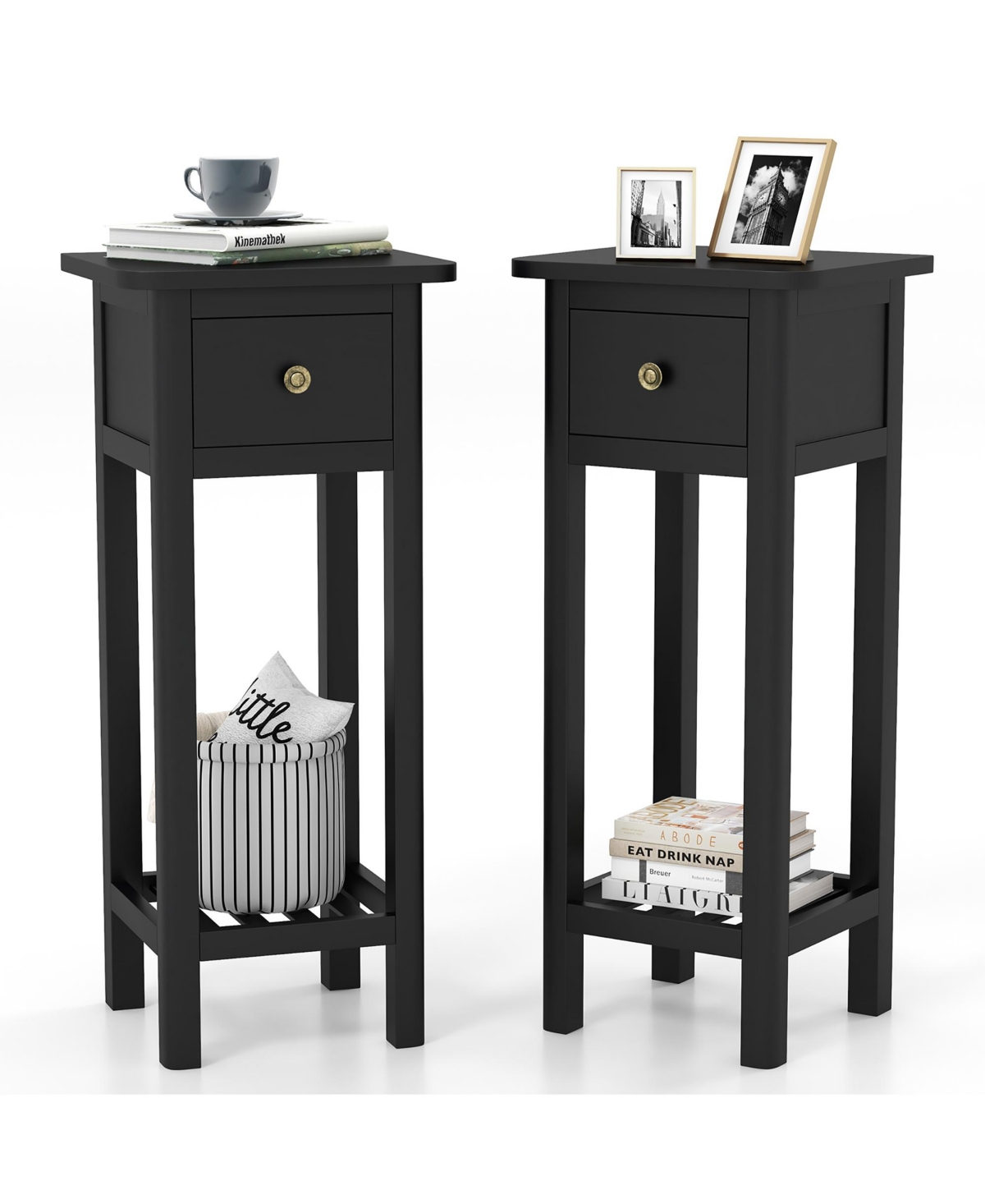 Click here for Gymax 2PCS Solid Wood Side Table Rectangular Sofa... prices