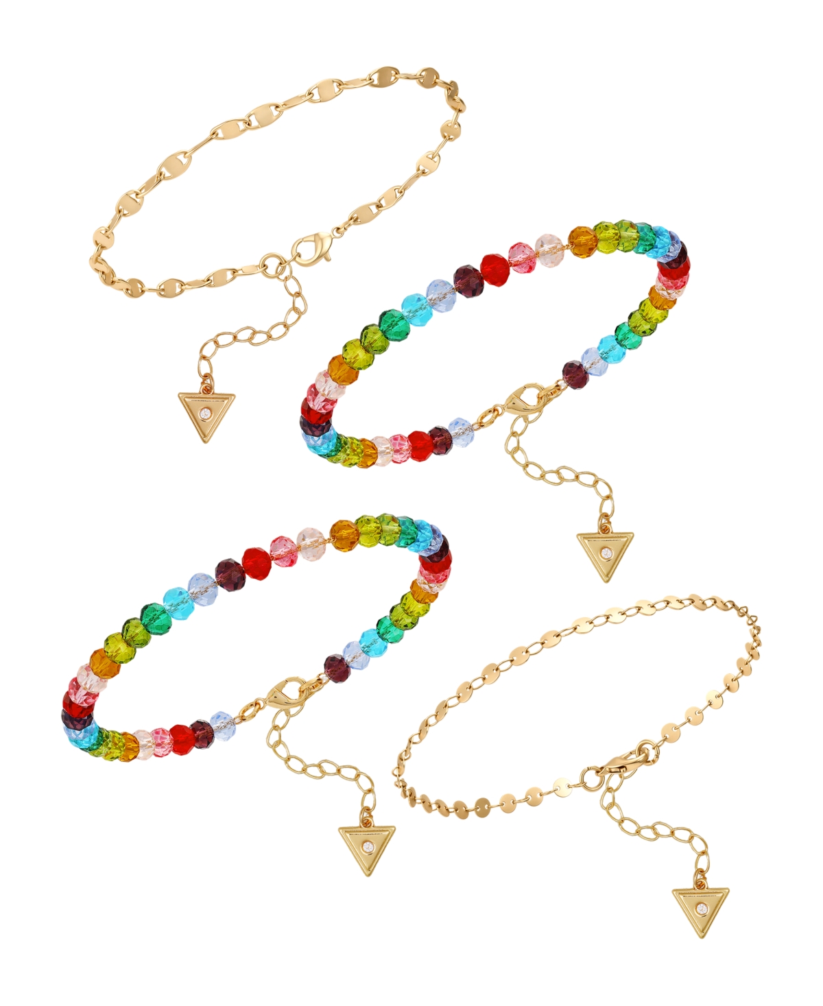 Click here for Guess 4-Piece Gold-Tone Multi-Colored Anklet Set -... prices