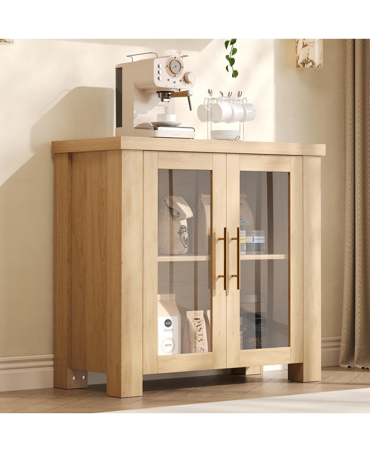 Click here for homfan Wooden Sideboard Credenza  Buffet Cabinet w... prices