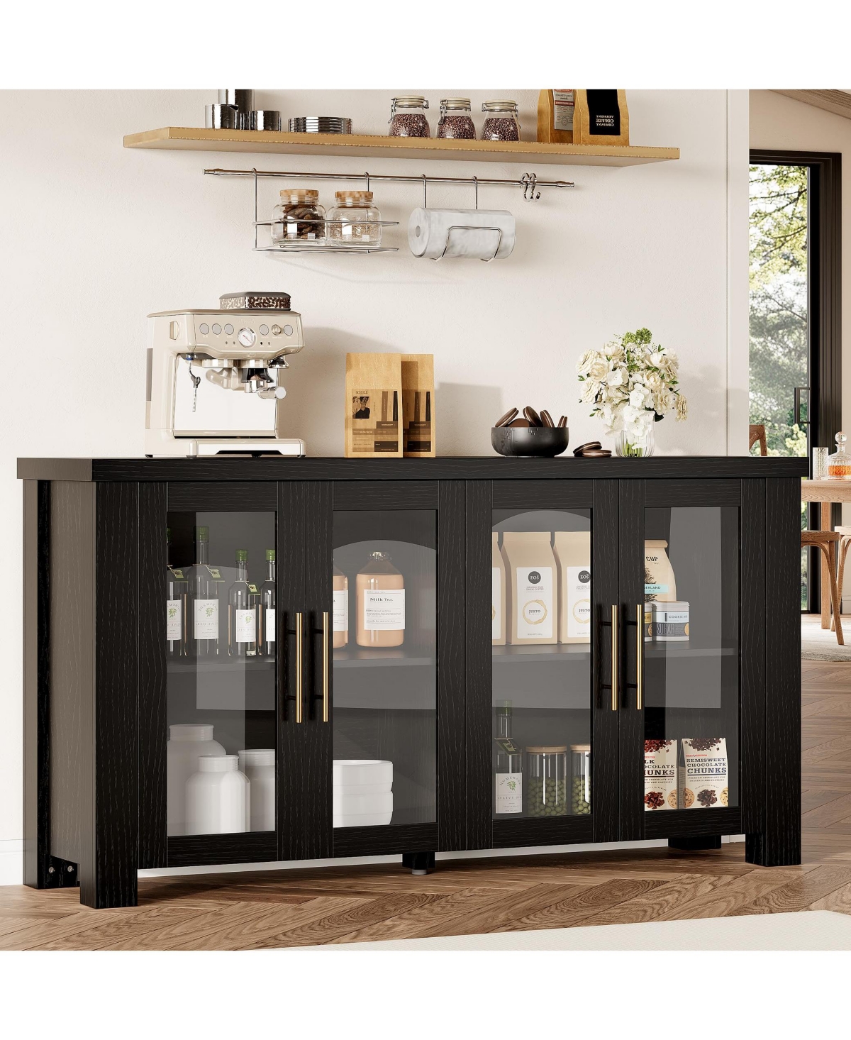 Click here for homfan Wooden Sideboard Credenza  Buffet Cabinet w... prices