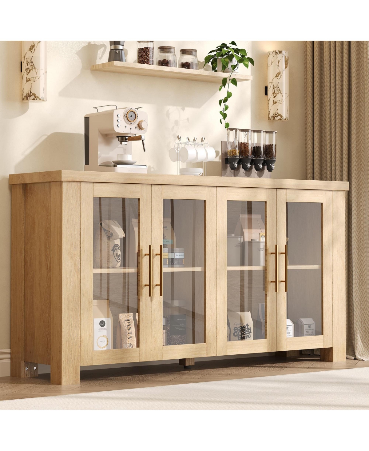 Click here for homfan Wooden Sideboard Credenza  Buffet Cabinet w... prices