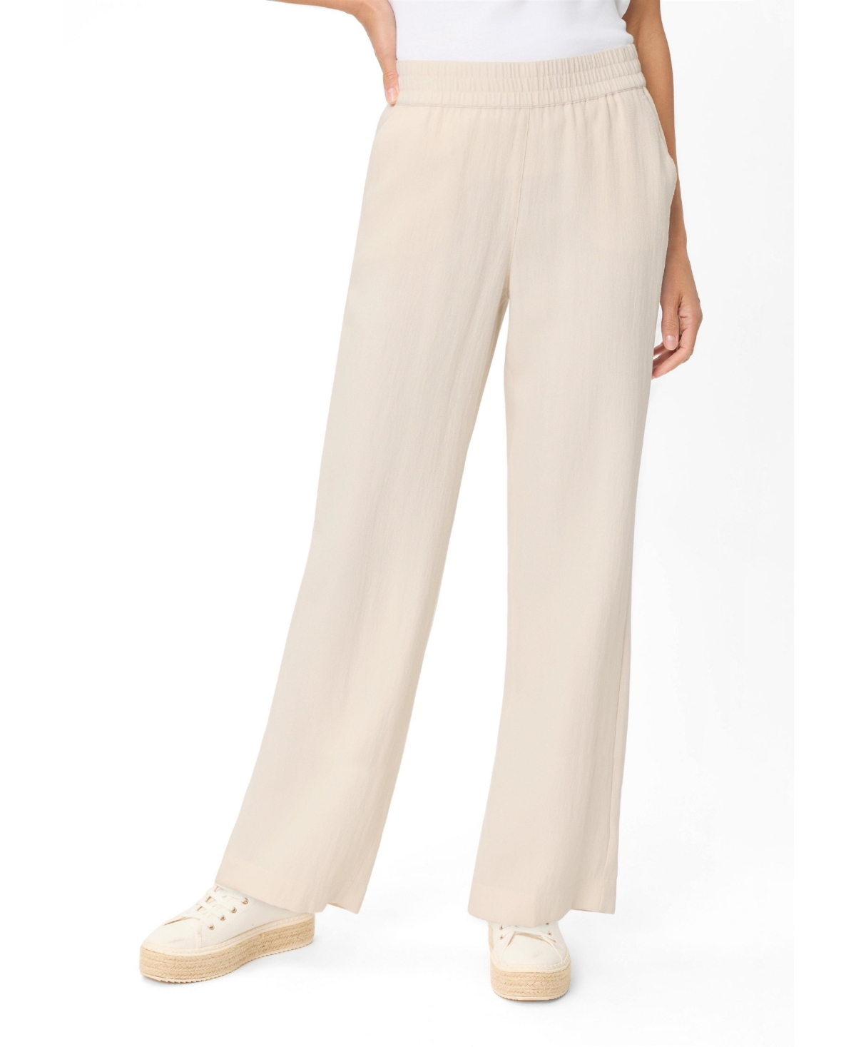 Click here for Olsen Womens Twill Pull-On Pant - Linen beige prices
