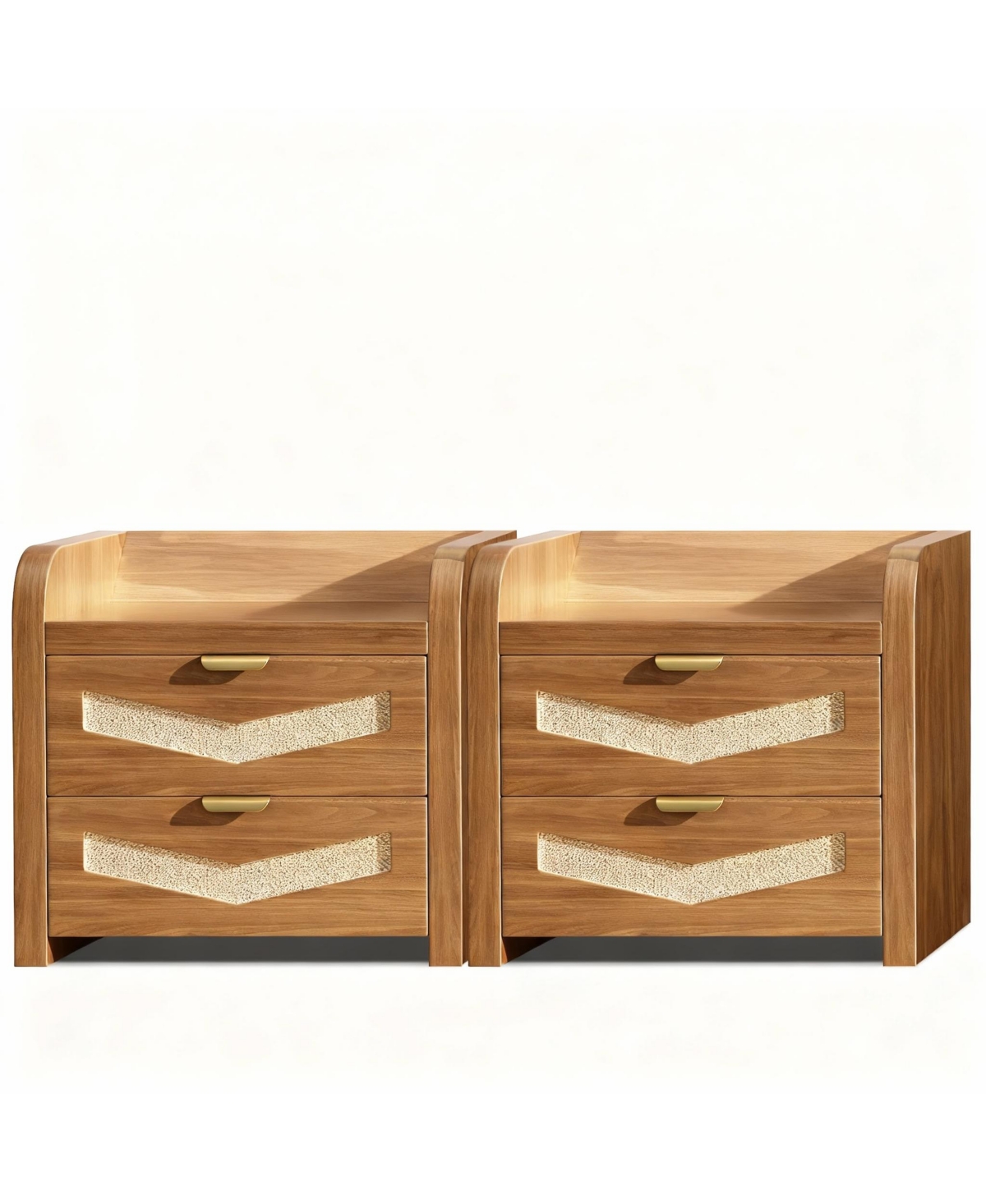 Click here for Yigii 2 Drawer Rattan Charging Ports Nightstand Se... prices