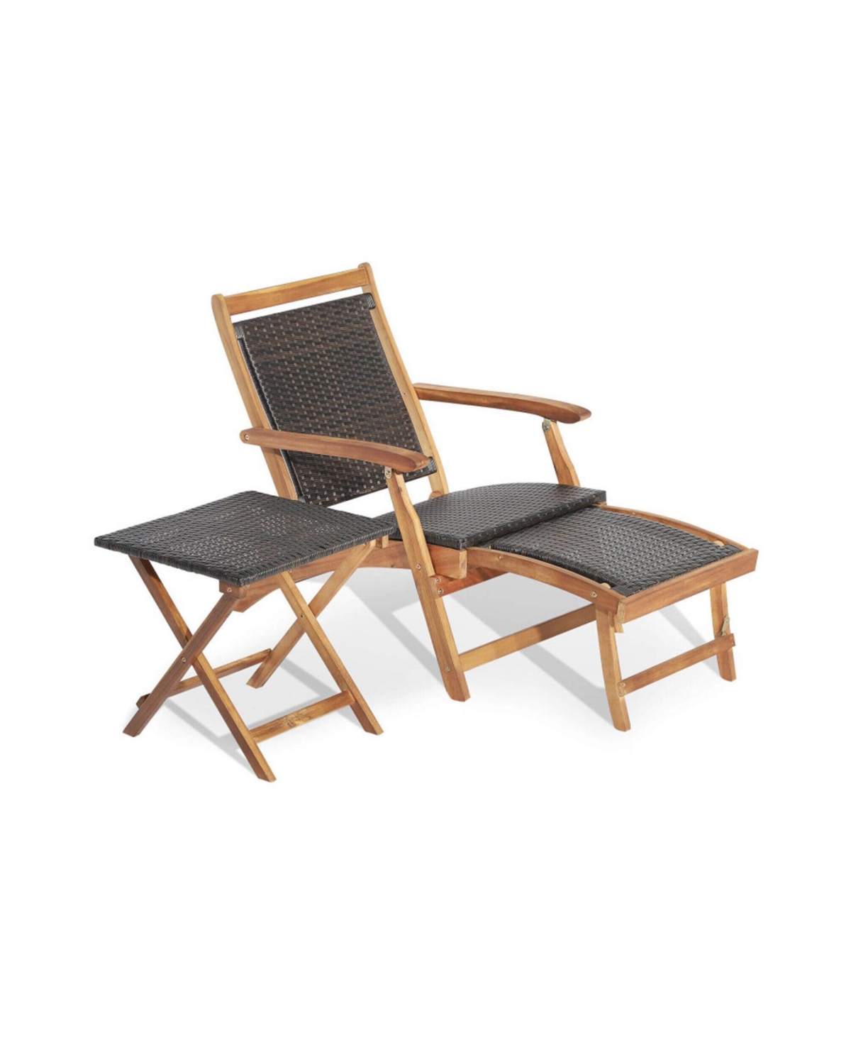 Click here for Clihome 2 Pieces Patio Rattan Folding Lounge Chair... prices