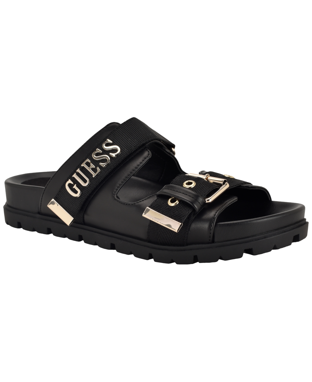 Click here for Guess Womens Faxona Branded Slip-On Footbed Sandal... prices