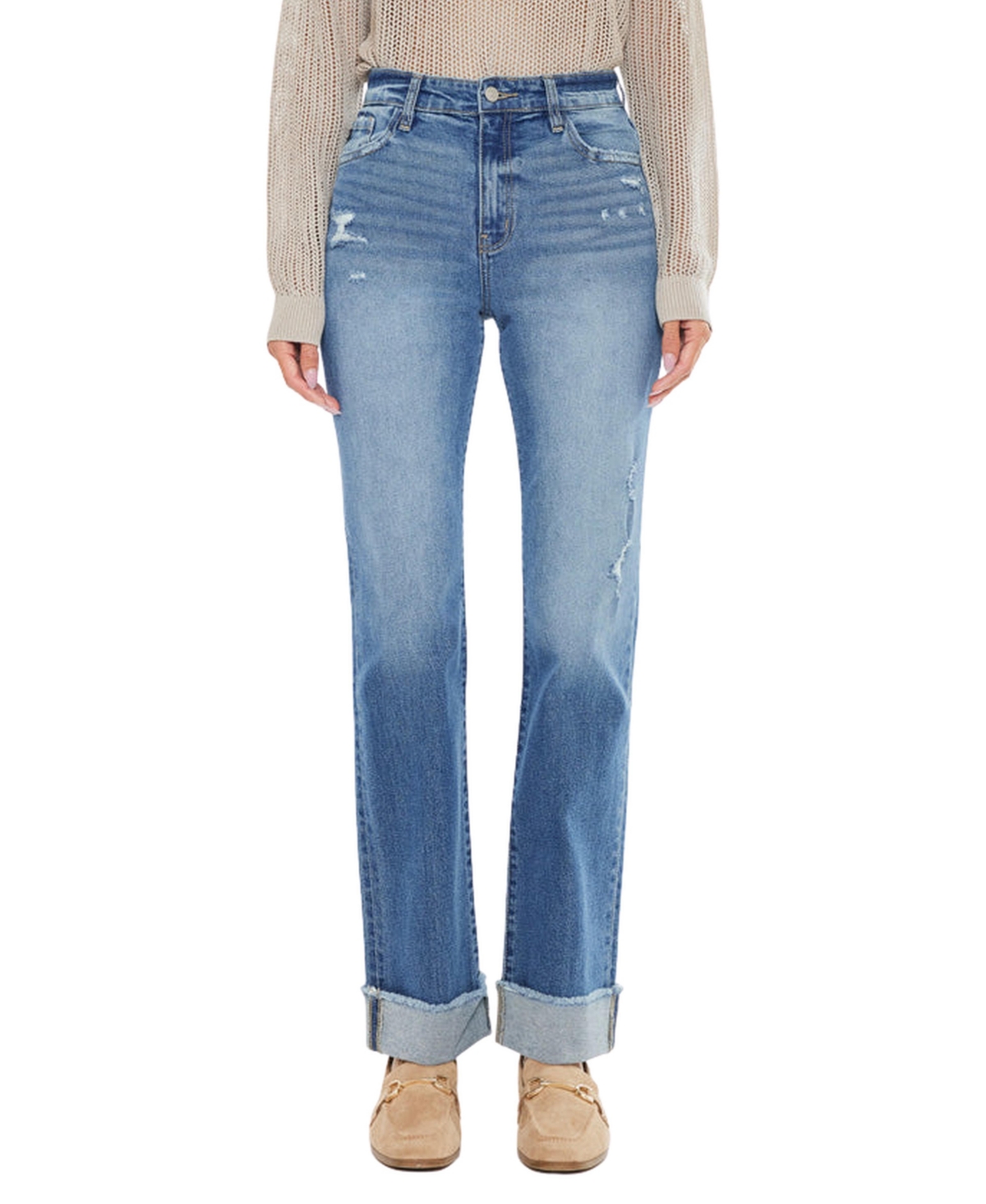 Click here for KanCan Essential Womens Trini High-Rise Straight-L... prices