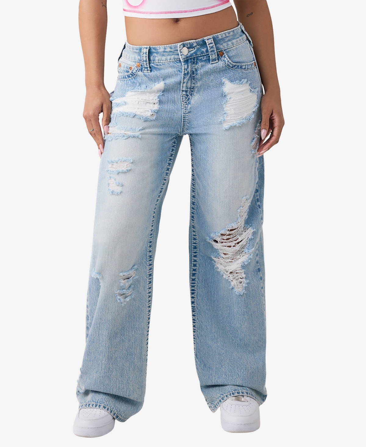 Click here for True Religion Womens Bobbi Baggy Distressed Big T... prices