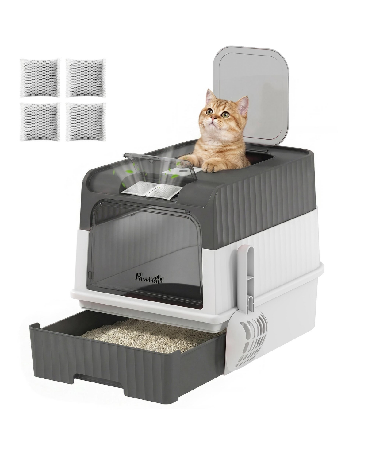 Click here for PawHut Cat Litter Box with Pull Out Drawer Tray -... prices