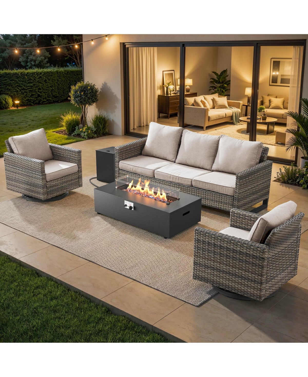 Click here for Pocassy Outdoor Patio Furniture Set with Fire Pit... prices