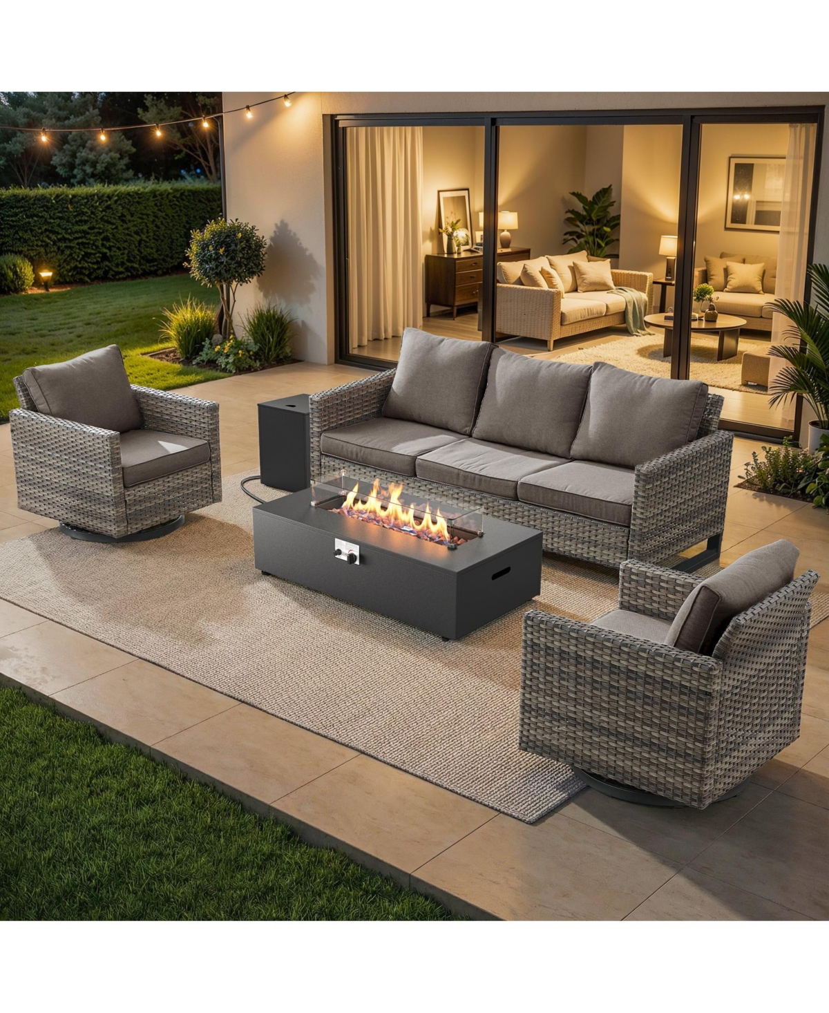 Click here for Pocassy Outdoor Patio Furniture Set with Fire Pit... prices