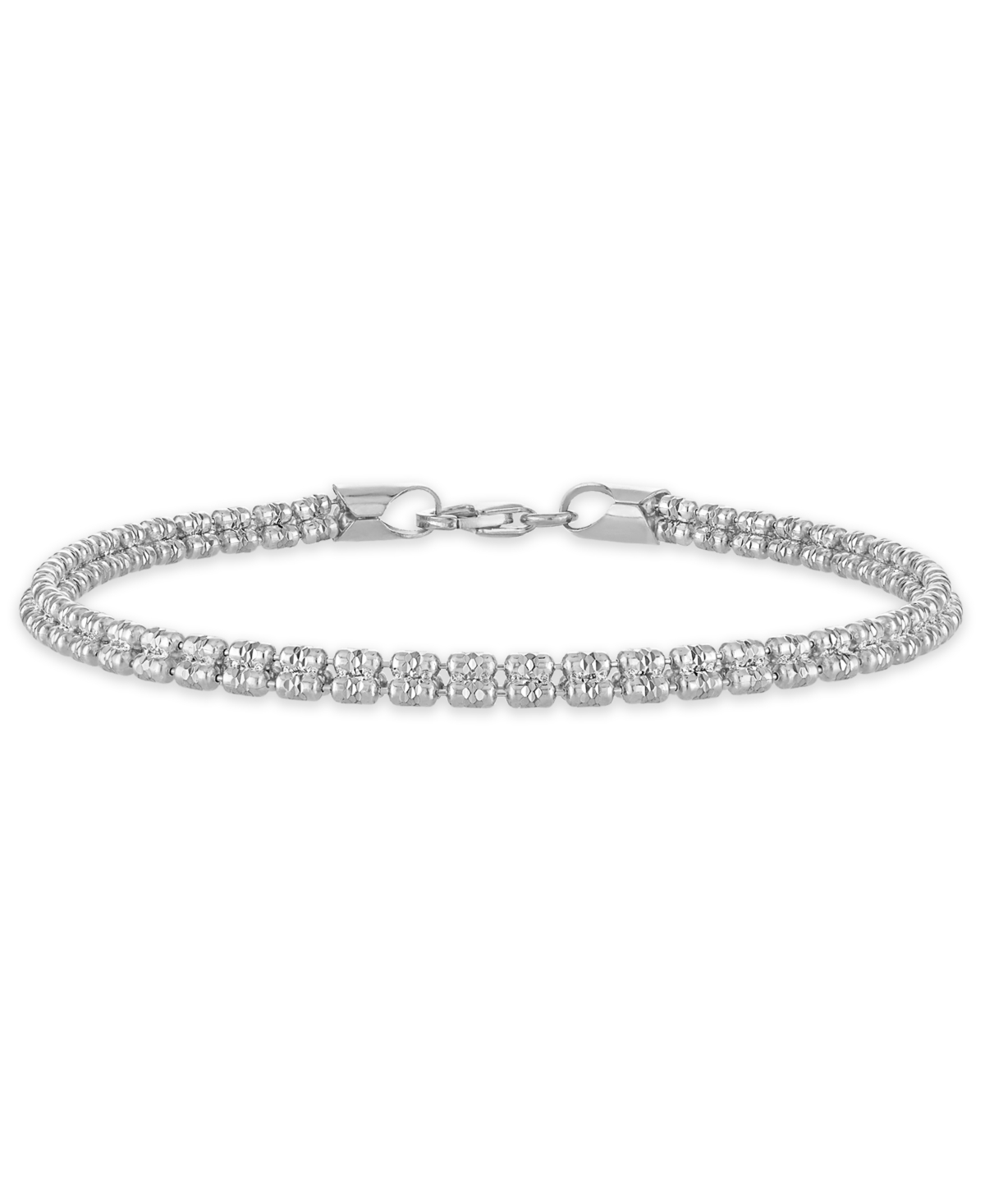 Click here for Macys Mens Diamond-Cut Ice Chain Bracelet in Sterl... prices