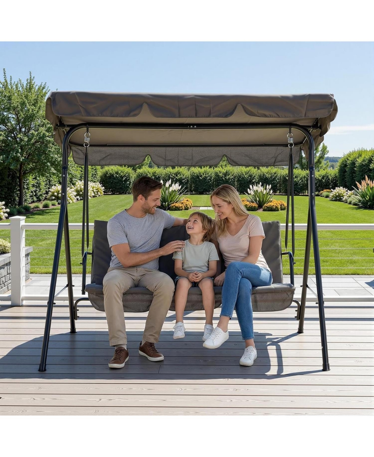 Click here for gaomon 3 Person Outdoor Patio Porch Swing Chair Wi... prices