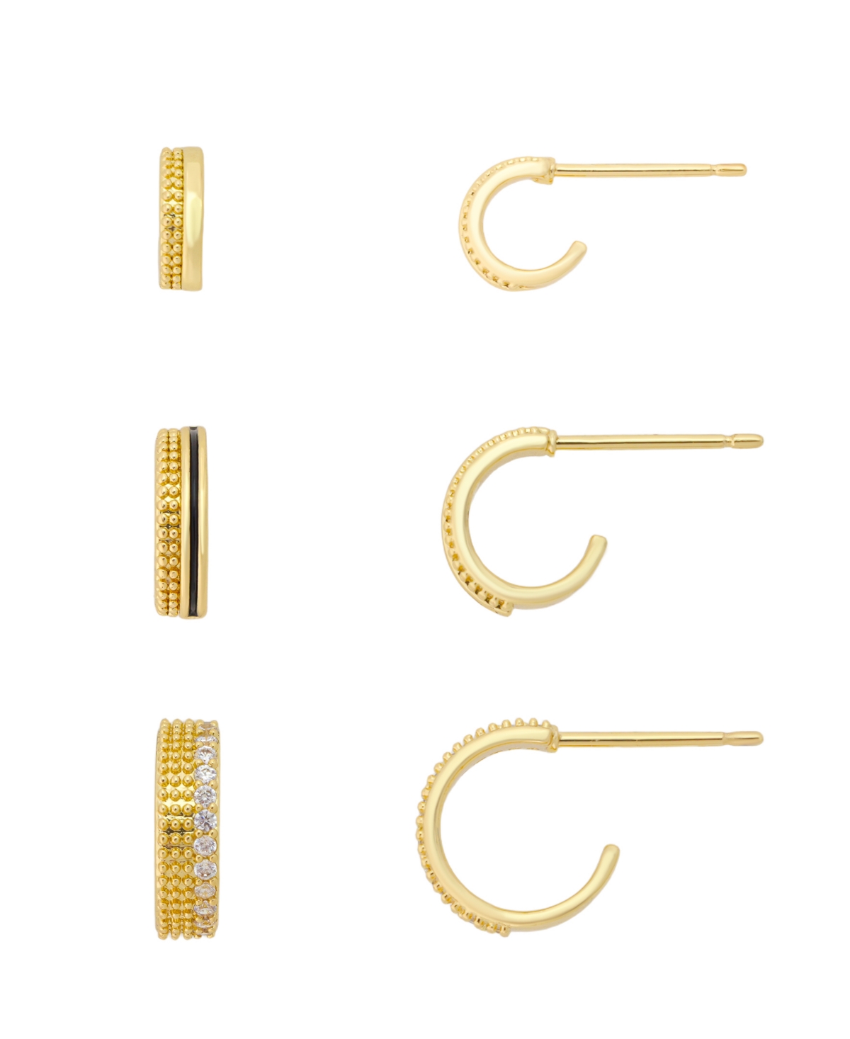 Click here for Unwritten Cubic Zirconia Gold-Tone Plated Trio Hoo... prices
