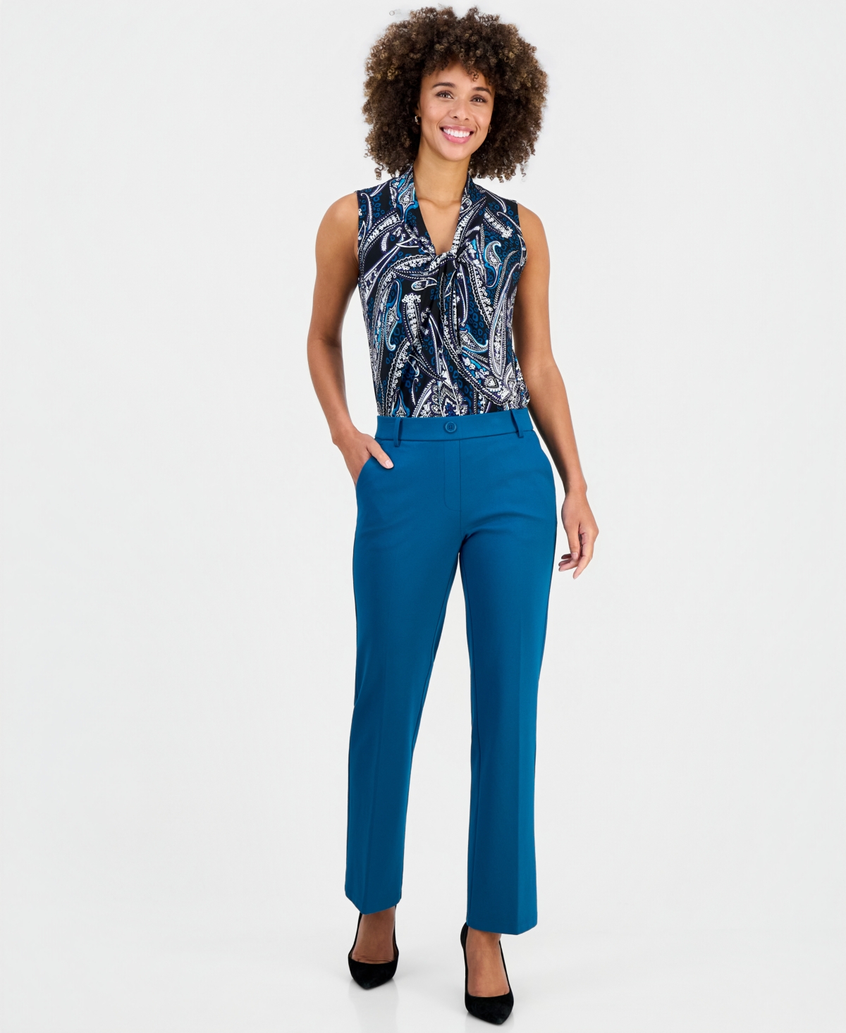 Click here for Kasper Womens Audrey Pull-On Compression Trousers... prices