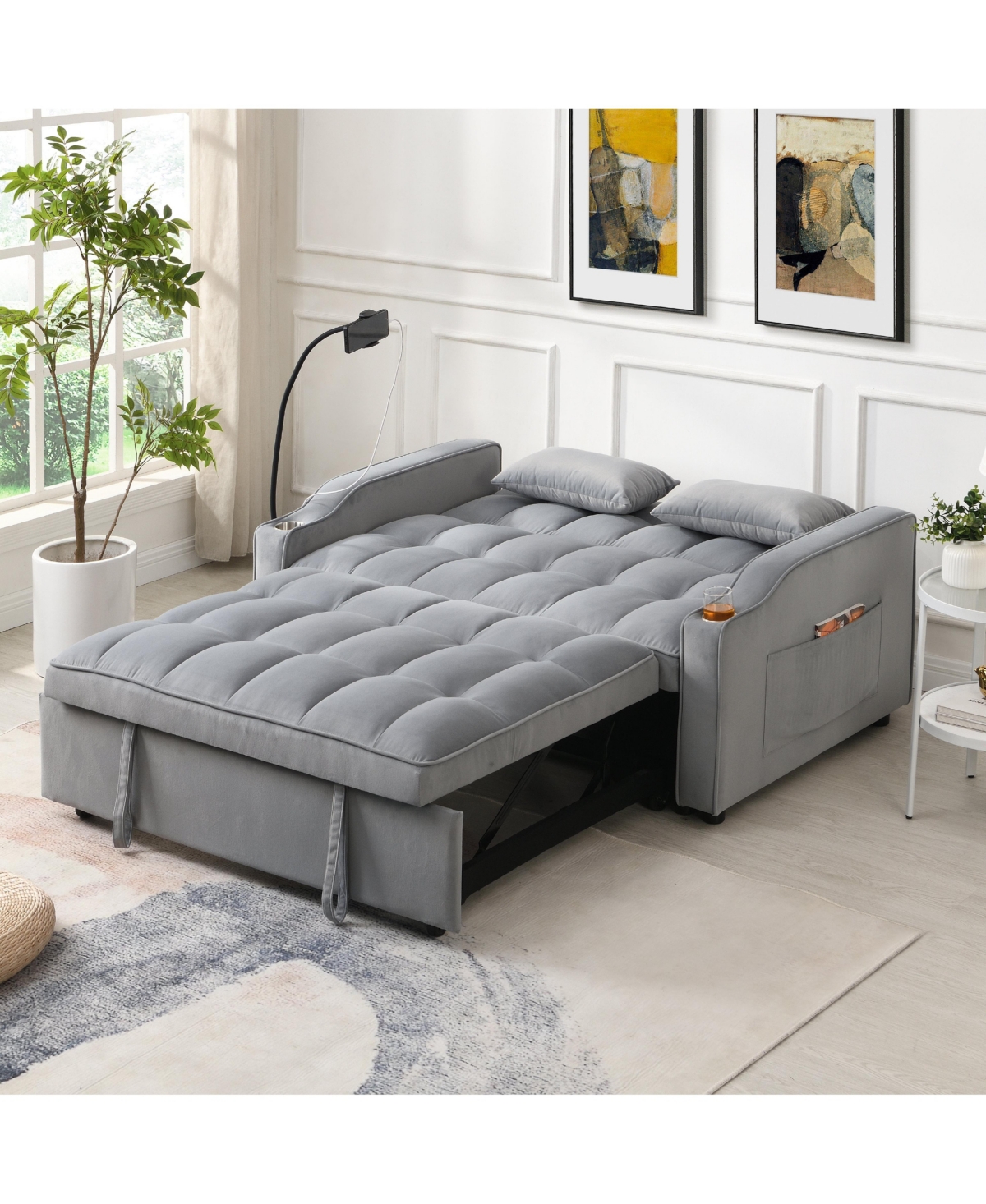 Click here for Lucky One Modern Velvet Loveseat Futon Sofa Couch... prices