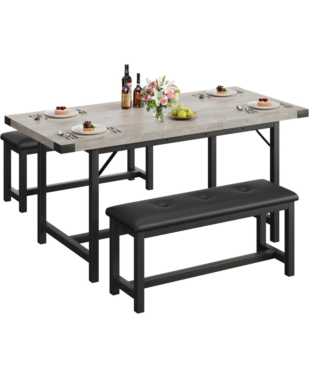 Click here for gaomon Extendable Dining Set for 4-6 with 2 Padded... prices