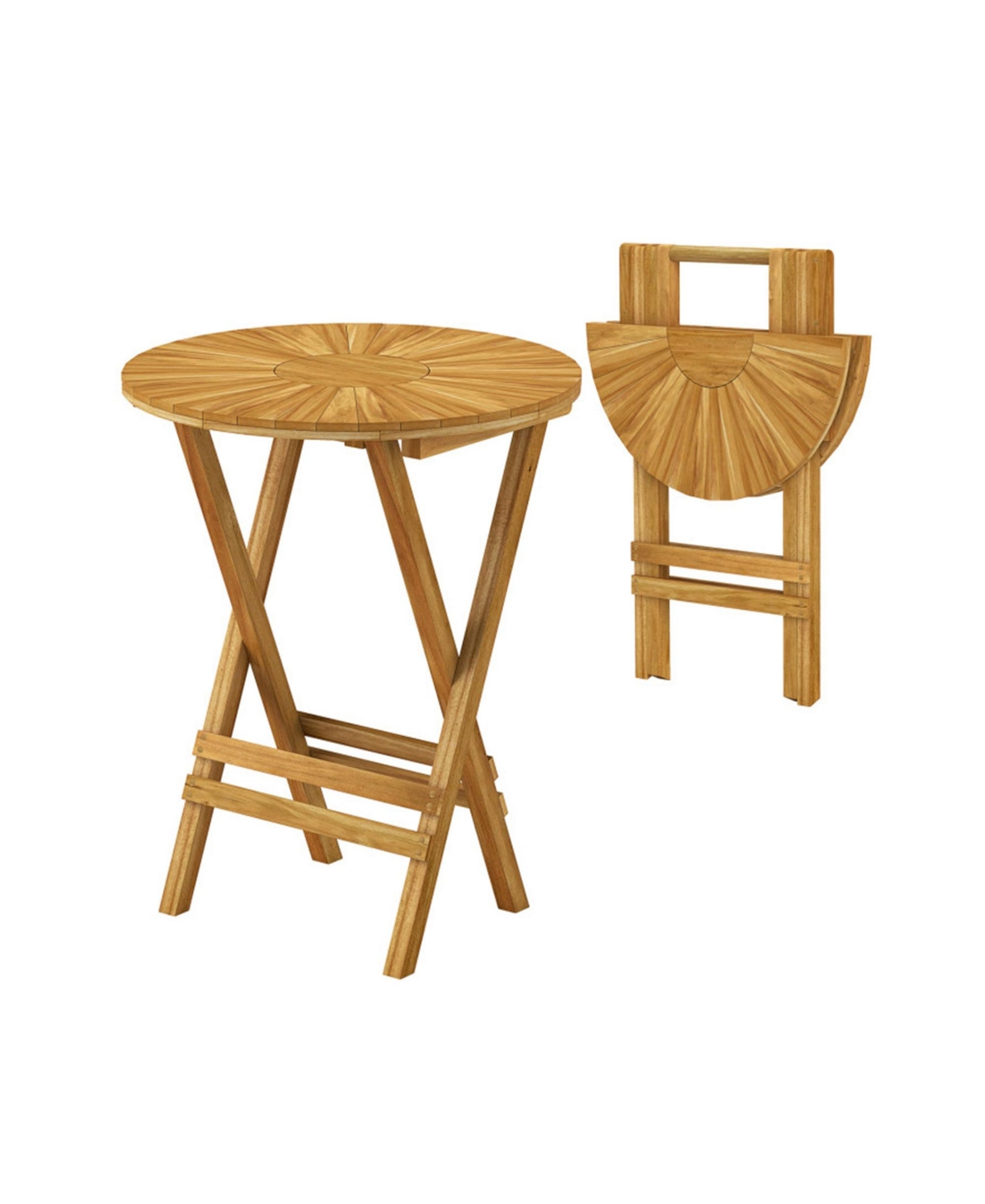 Click here for Clihome Patio Teak Wood Round Folding Side Table w... prices