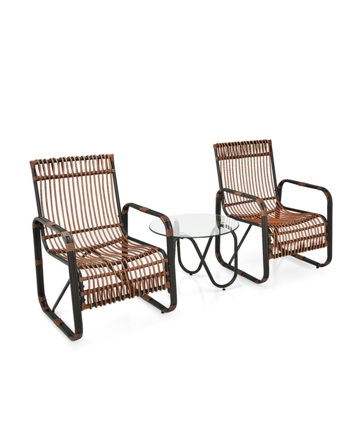 Click here for Clihome 3 Pieces Patio Rattan Furniture Set with 2... prices
