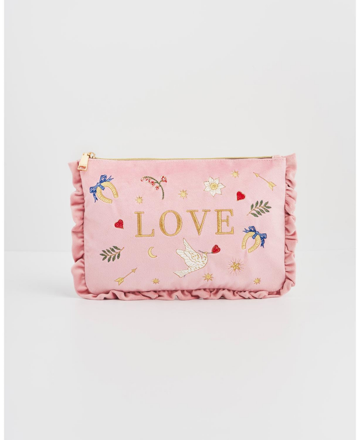 Click here for Fable England Womens Love Velvet Embroidered Pouch... prices