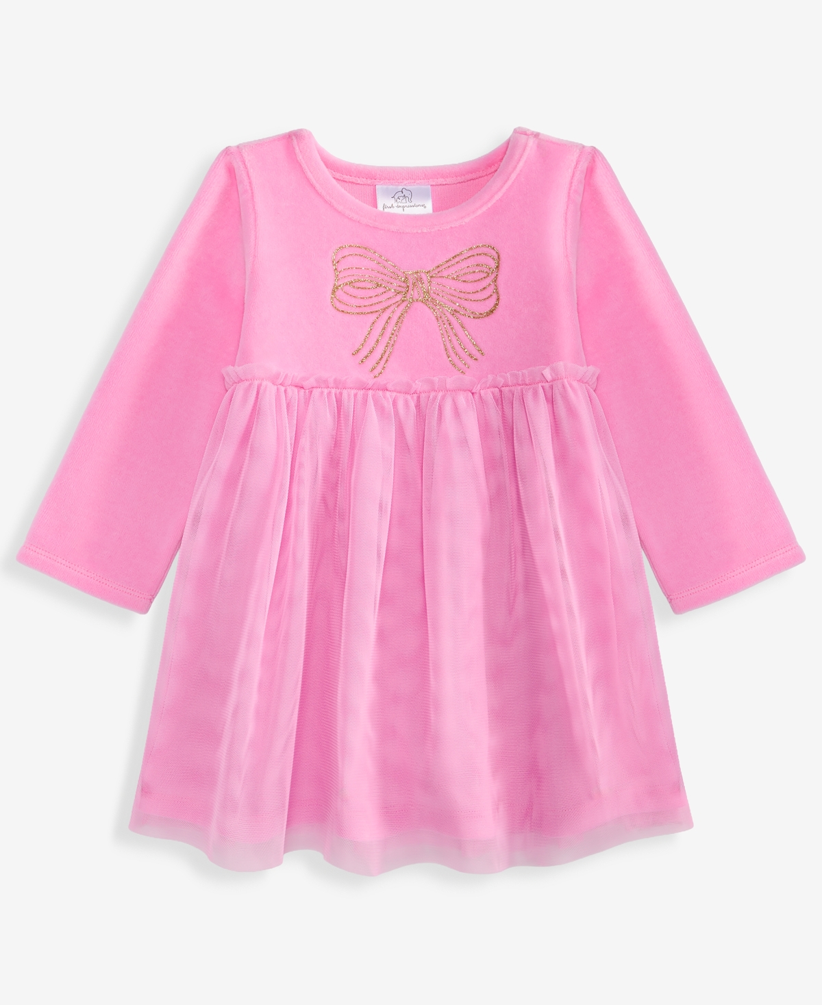 Click here for First Impressions Baby Girls 0M-24M Bow Velour Dre... prices