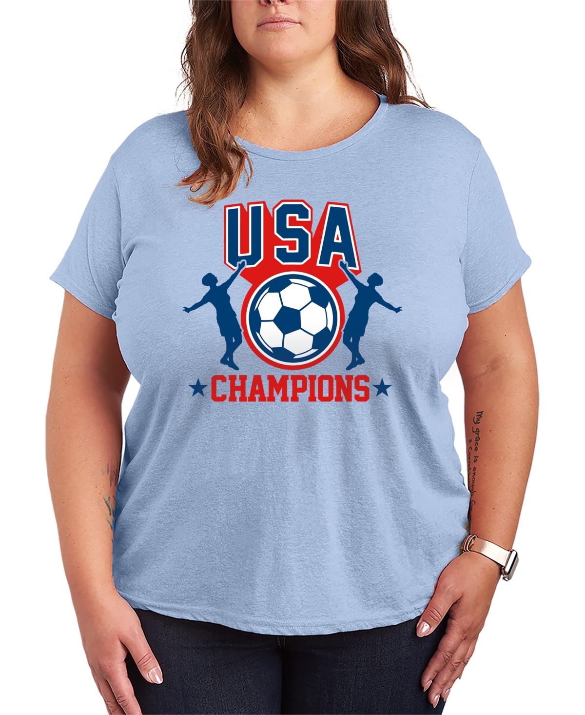 Click here for Hybrid Apparel Plus Size Usa Soccer Champions Grap... prices