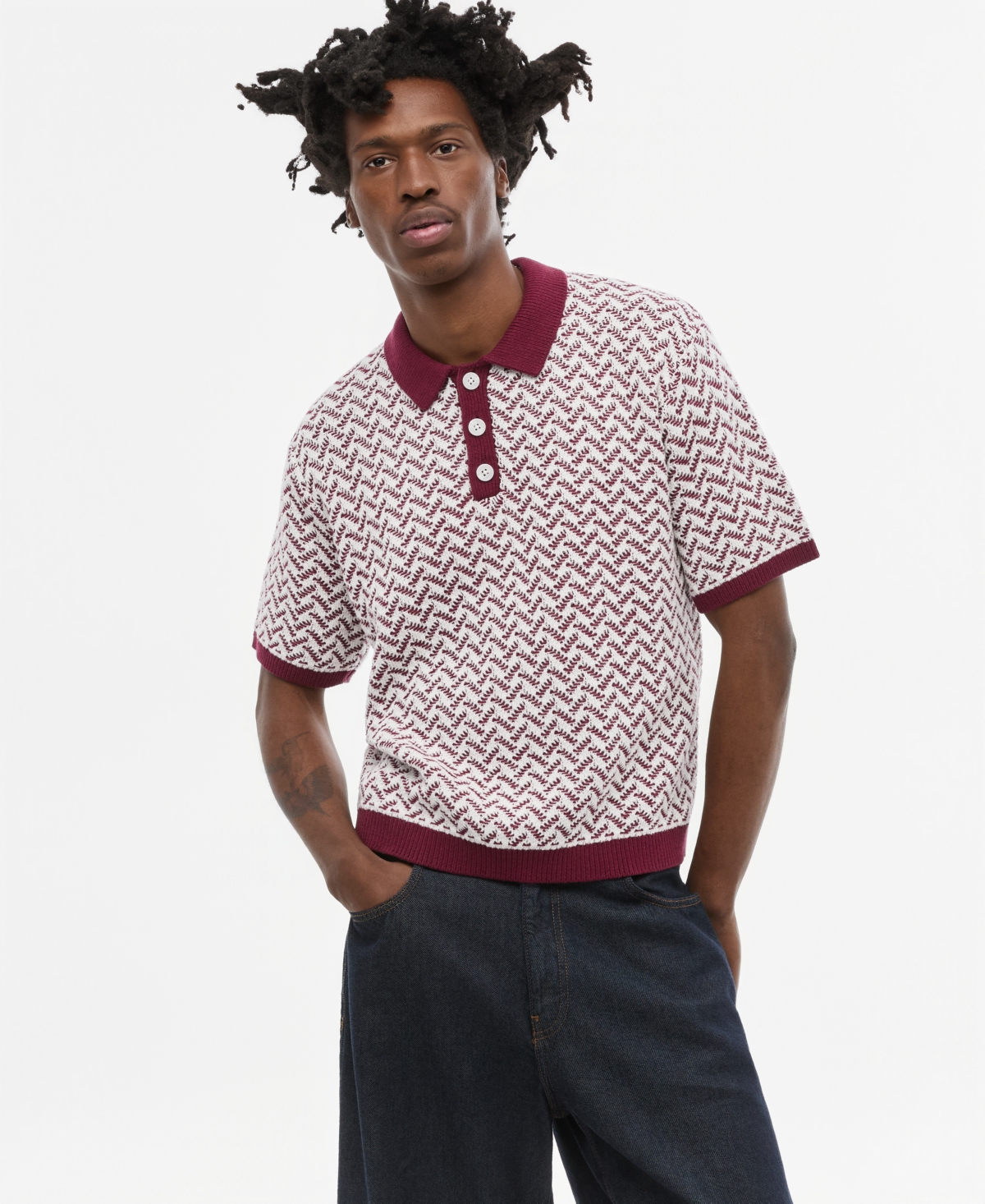 Click here for Mode of One Mens Leo Short-Sleeve Polo Sweater  Ma... prices