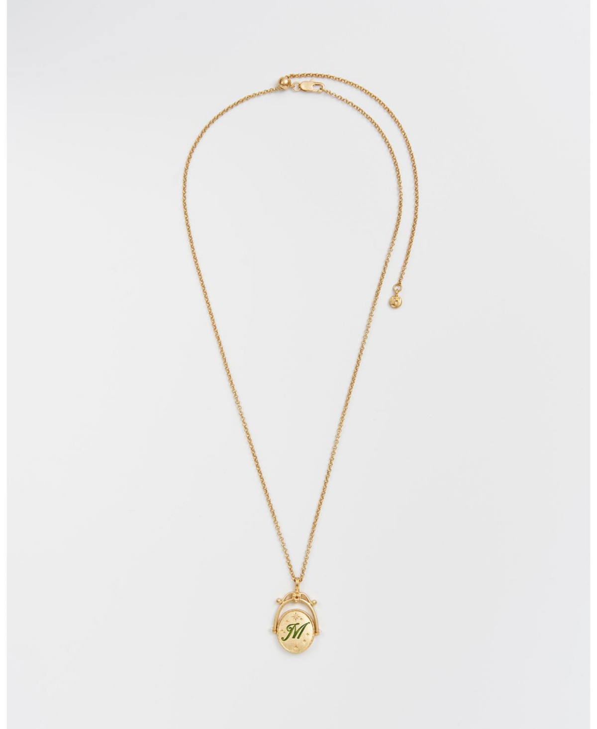 Click here for Fable England M Initial Magnolia Spinner Chain Nec... prices