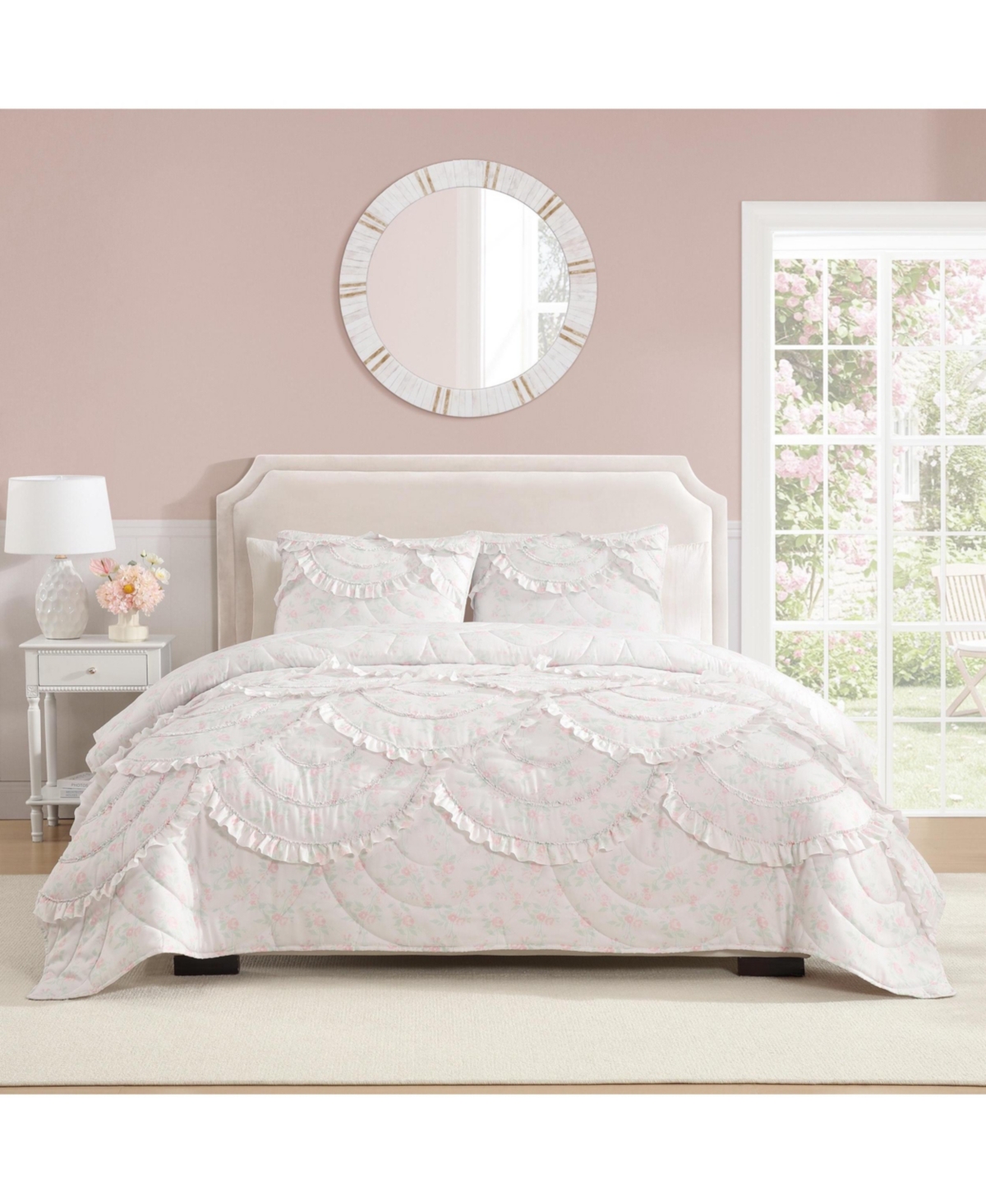 Click here for Cedar Court Cottage Floral and Vine Scallop Ruffle... prices